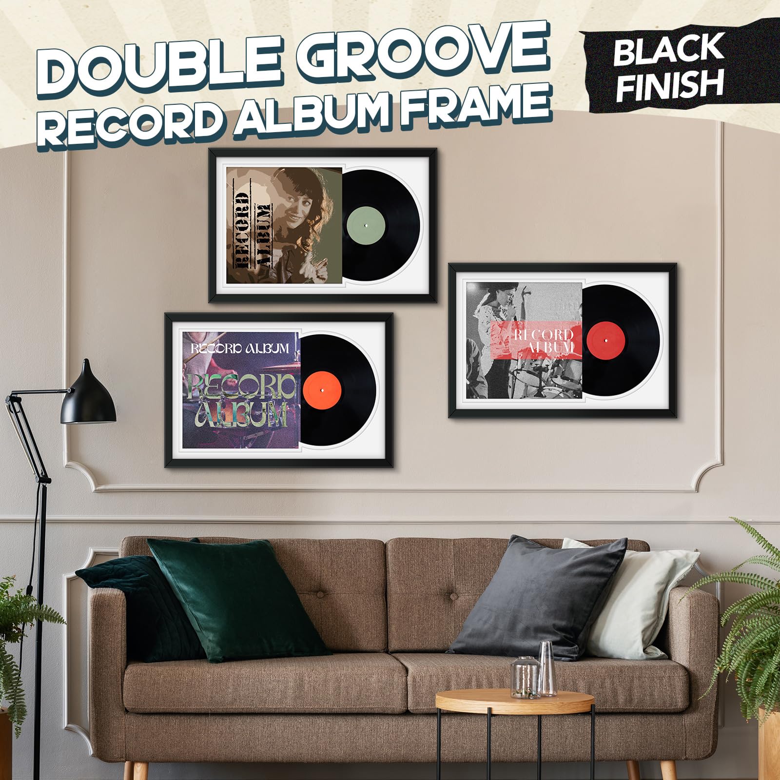 Snapklik.com : Colingmill 2 Pcs Vinyl Record Frame, Wall Mounting ...