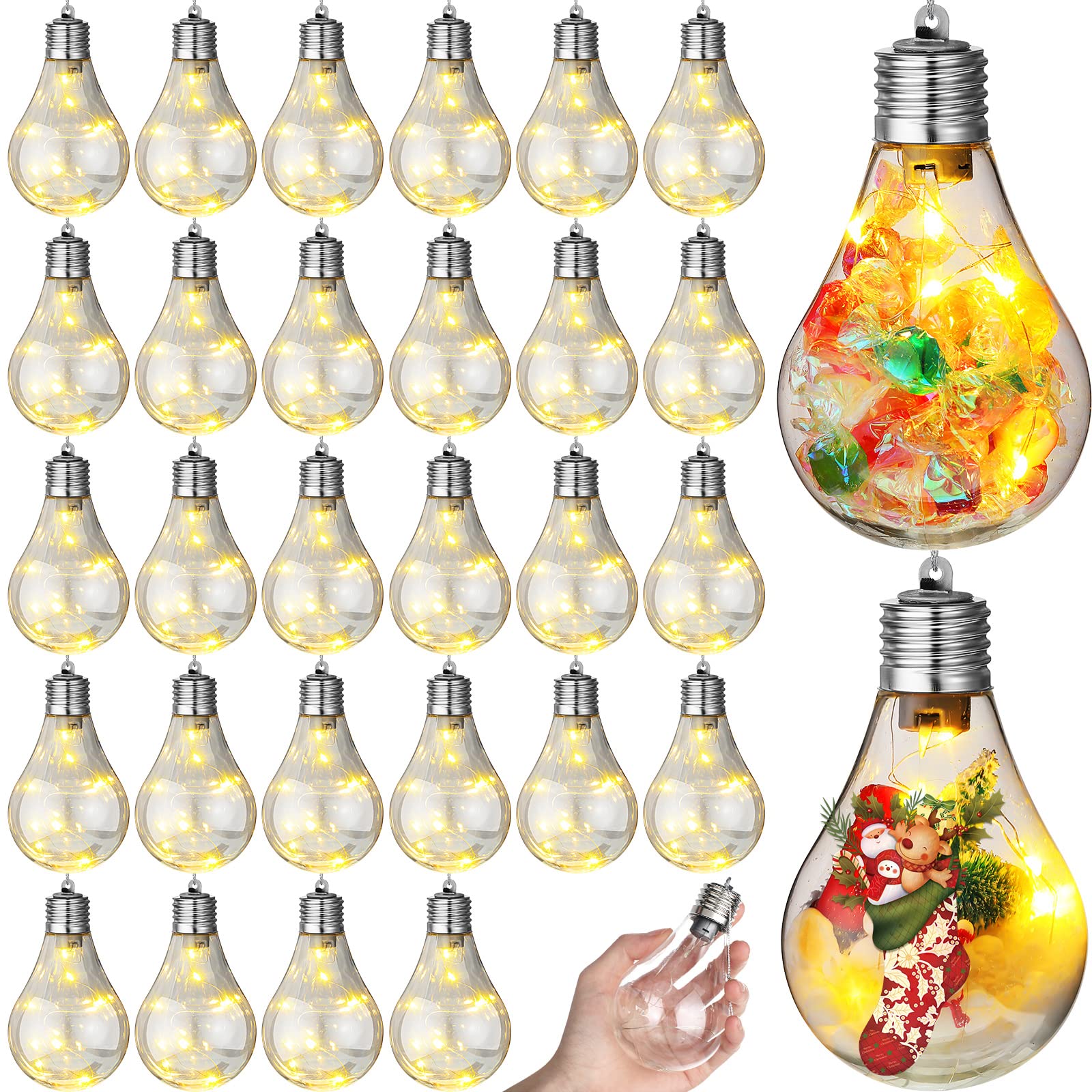 Clear Plastic Fillable Light Bulbs