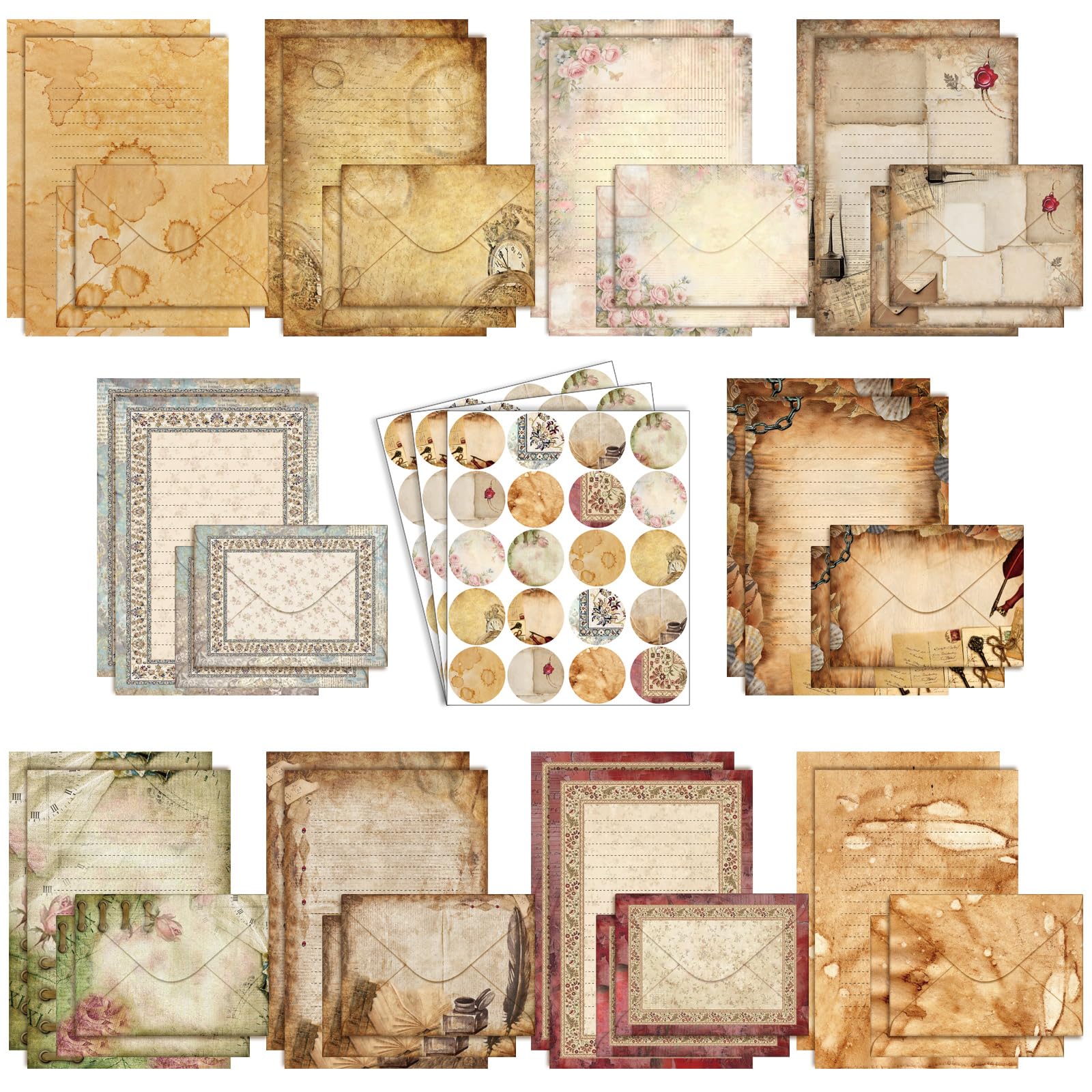 Amazon.com : TaoBary 160 Packs Stationery Paper Set (50 Double Sided ...