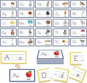 Amazon.com: Alphabet Puzzle Cards, 26 PCS Double-Sided Puzzle Cards ...