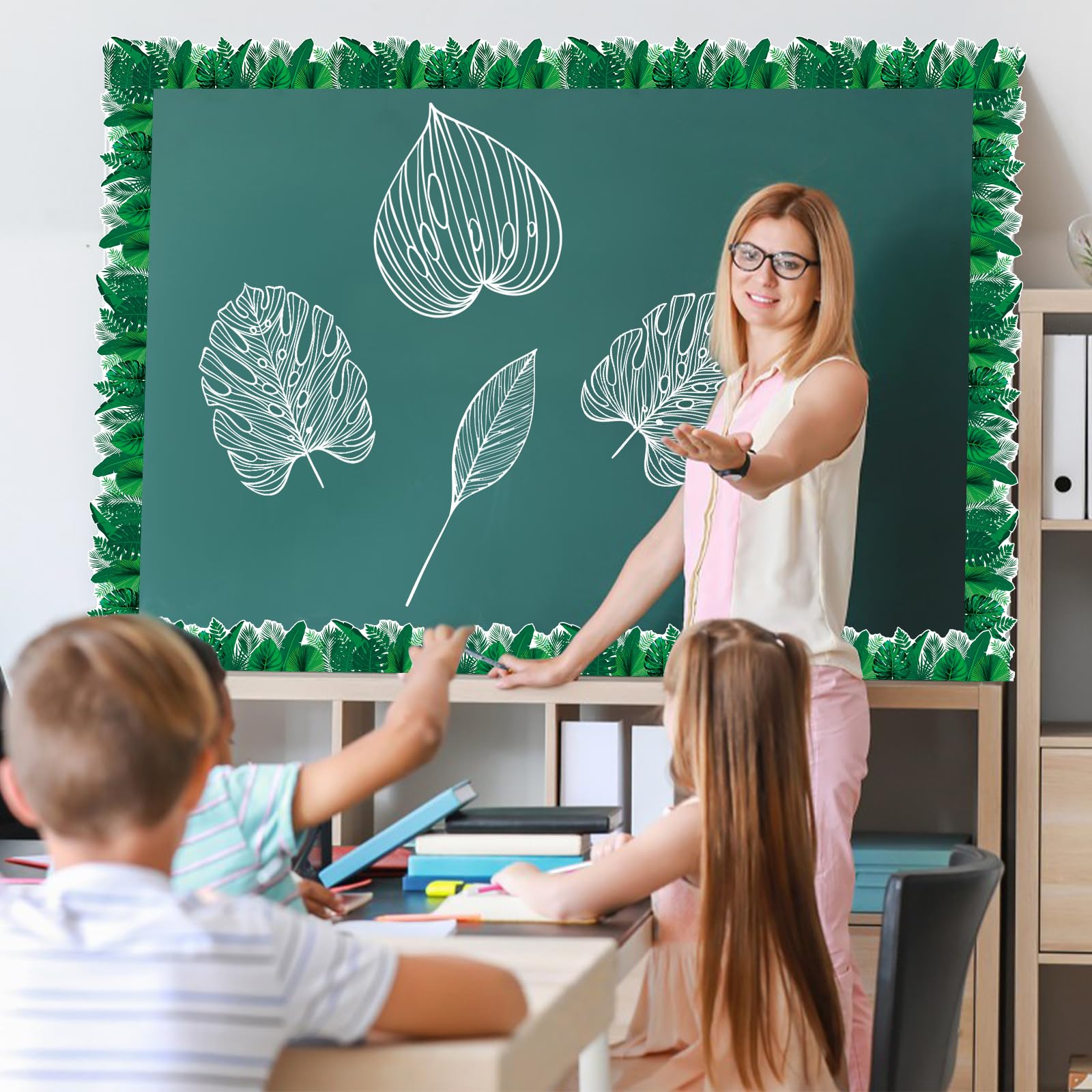 Snapklik.com : Tropical Leaves Bulletin Board Border, 65Ft Jungle ...