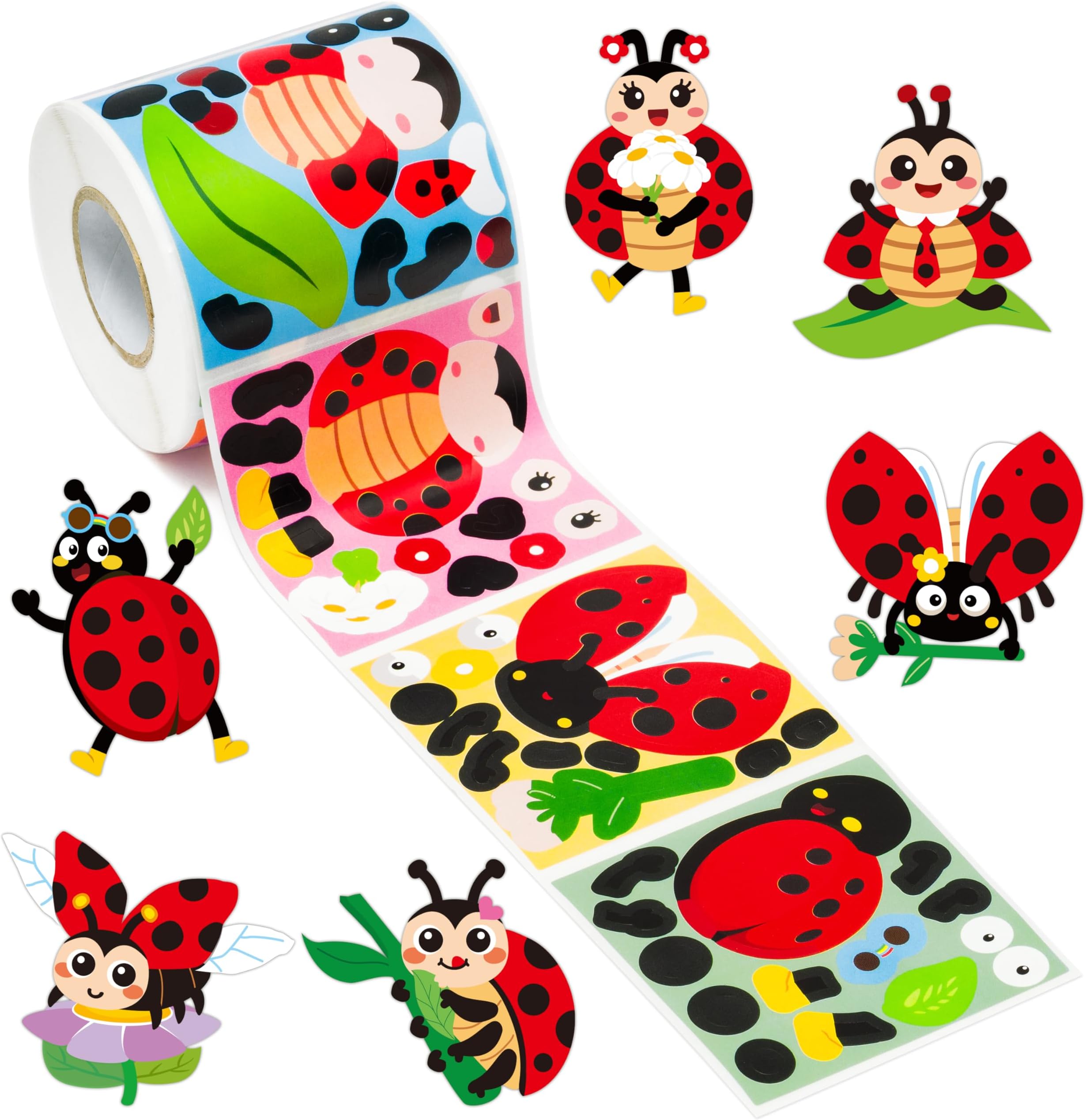 Amazon.com: Haooryx DIY Ladybug Kids' Stickers - 300pcs Hello Spring ...