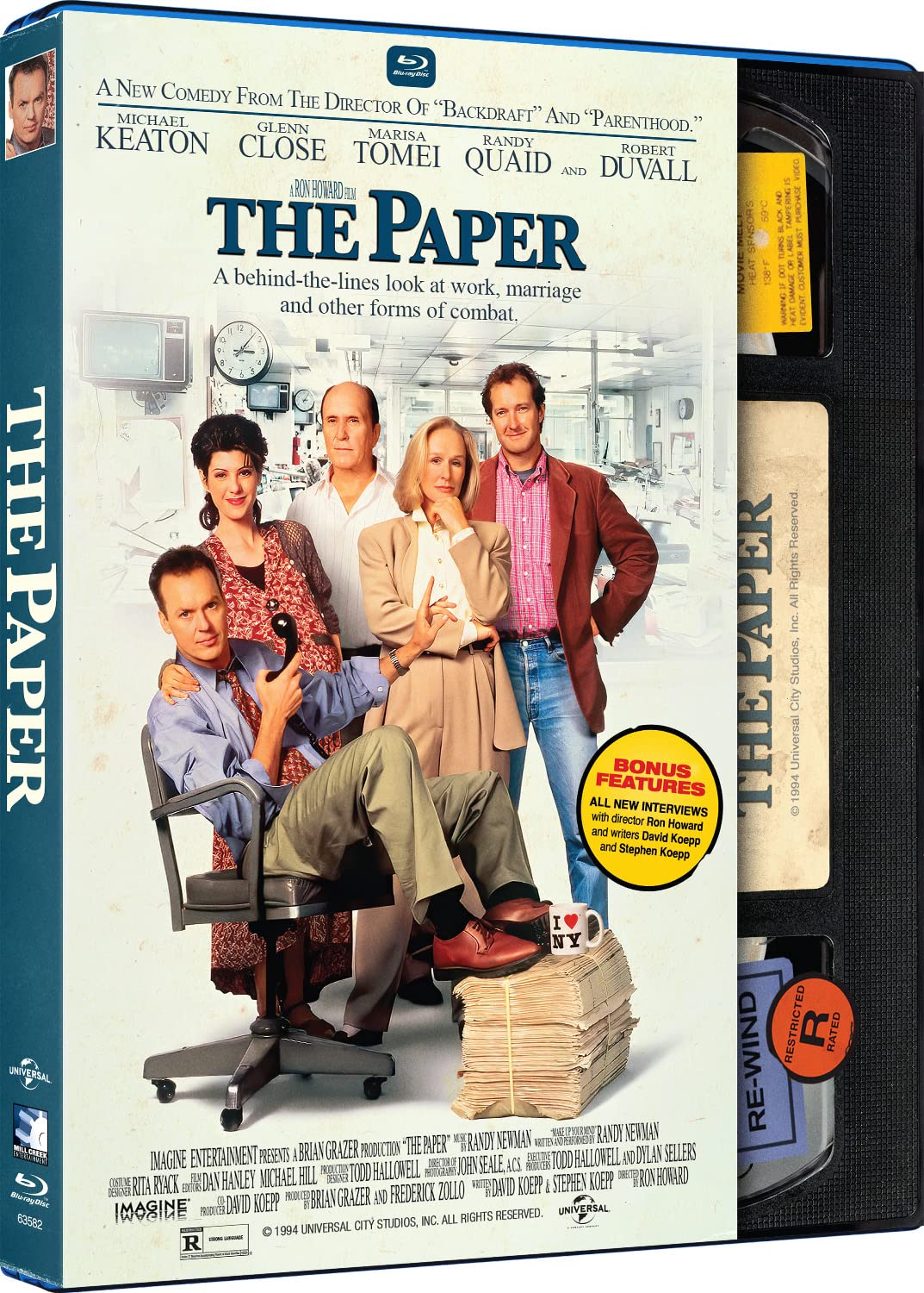Amazon.com: The Paper - Retro VHS Packaging (Blu-ray) : Michael Keaton ...