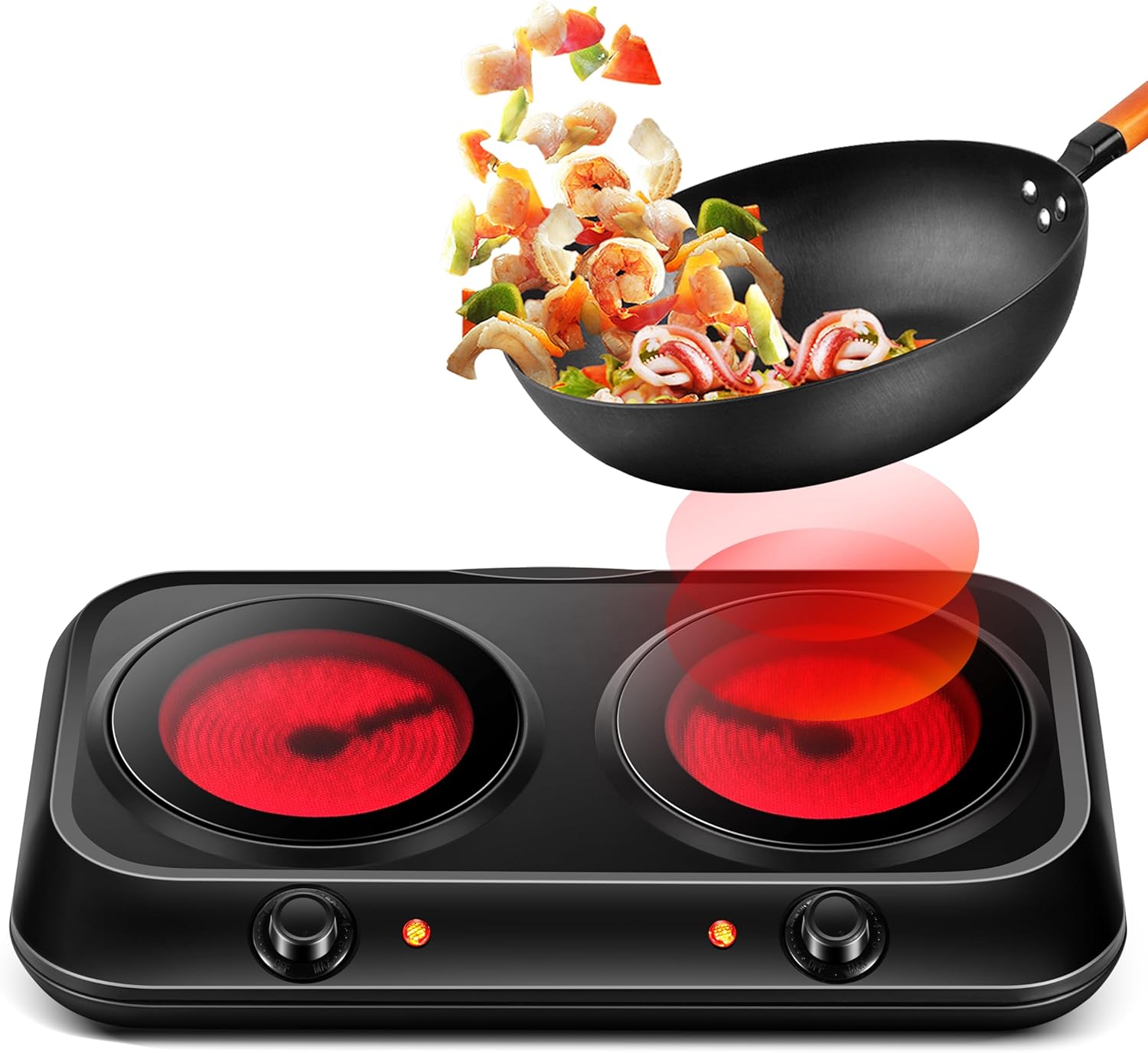 Amazon.com: Electric Stove Top Infrared Double Burner with Plug in ...