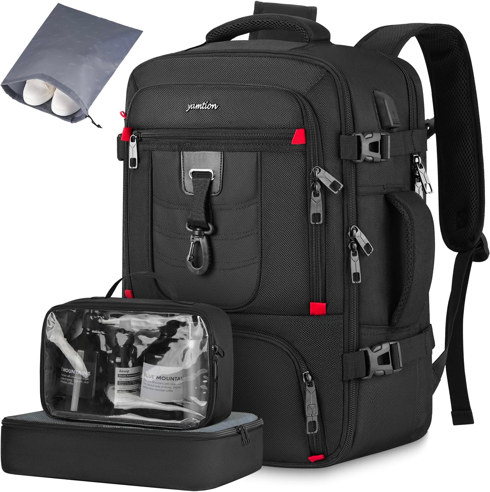 Amazon.com: YAMTION Carry On Backpack,Travel Backpack with 3 Packing ...