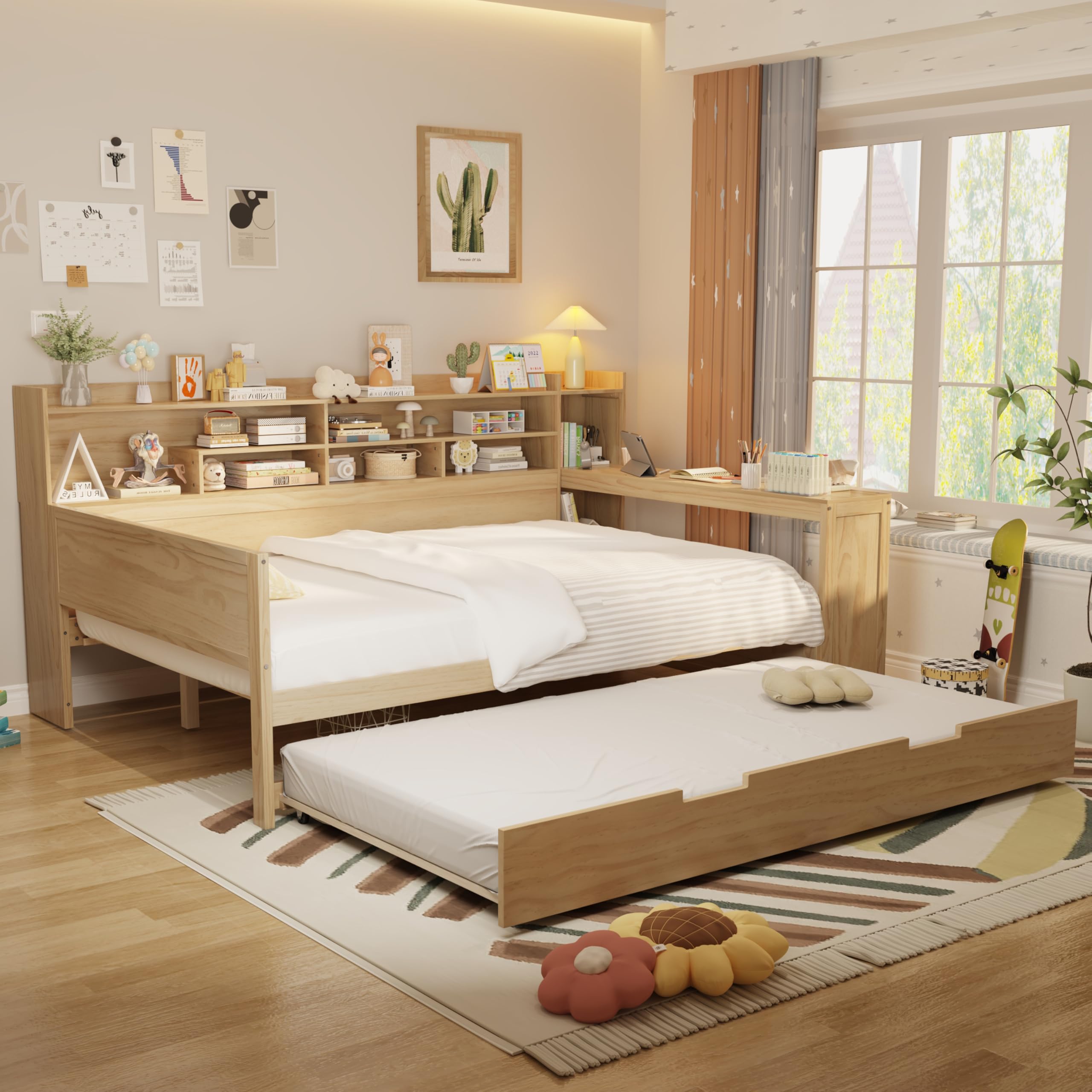 Snapklik.com : Bellemave Full Corner Bed Frame, Full Size Corner Bed