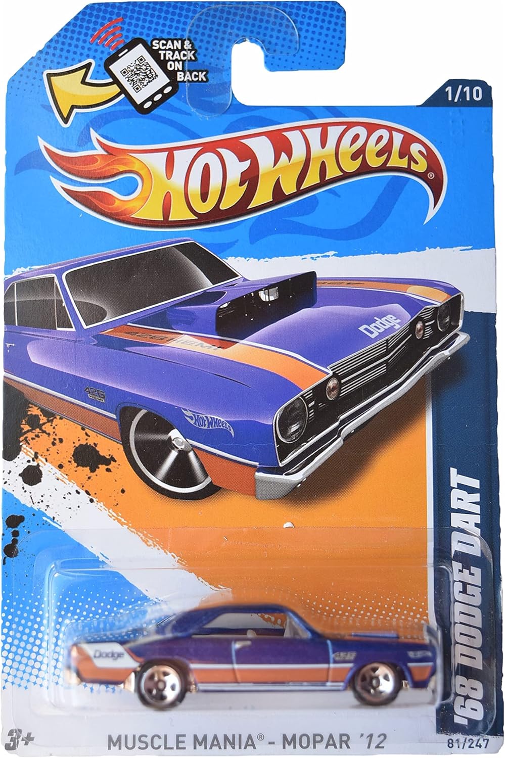 Amazon.com: Hot Wheels '68 Dodge Dart, Muscle Car, Diecast Car Model, 1 ...