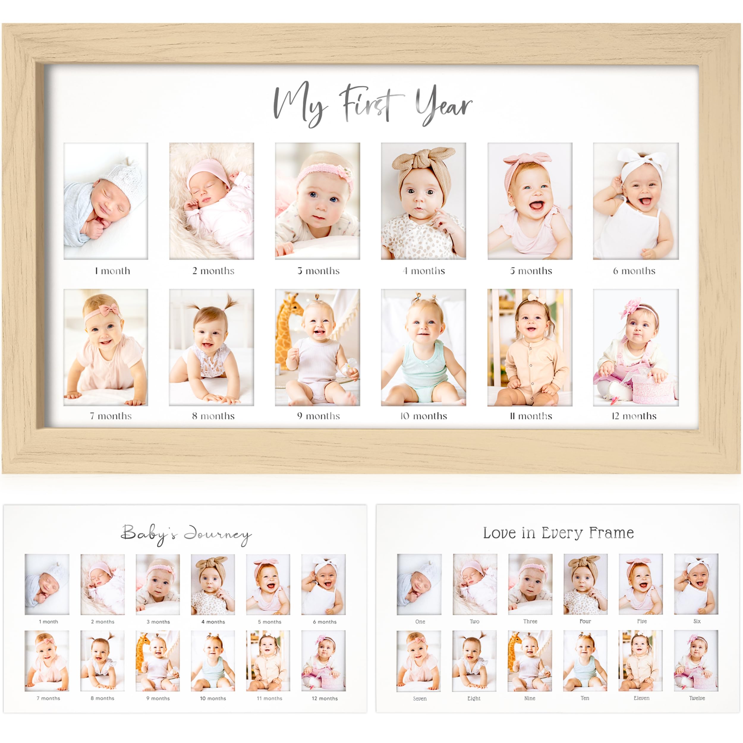 Amazon.com: My First Year Photo Frame, 12 Months Baby Picture Frame for ...