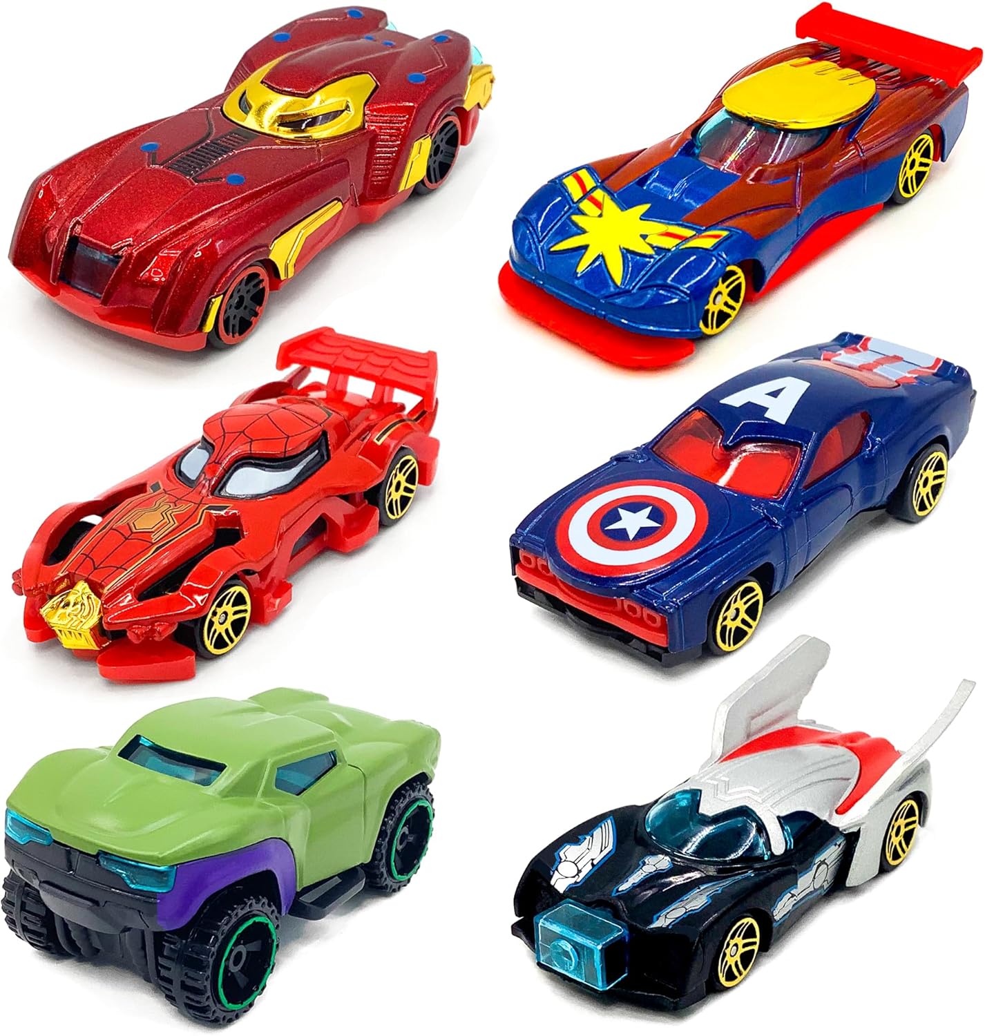 Amazon.com: Tzyylq Superhero Pull Back Racing Cars, Mini Die Cast Race ...
