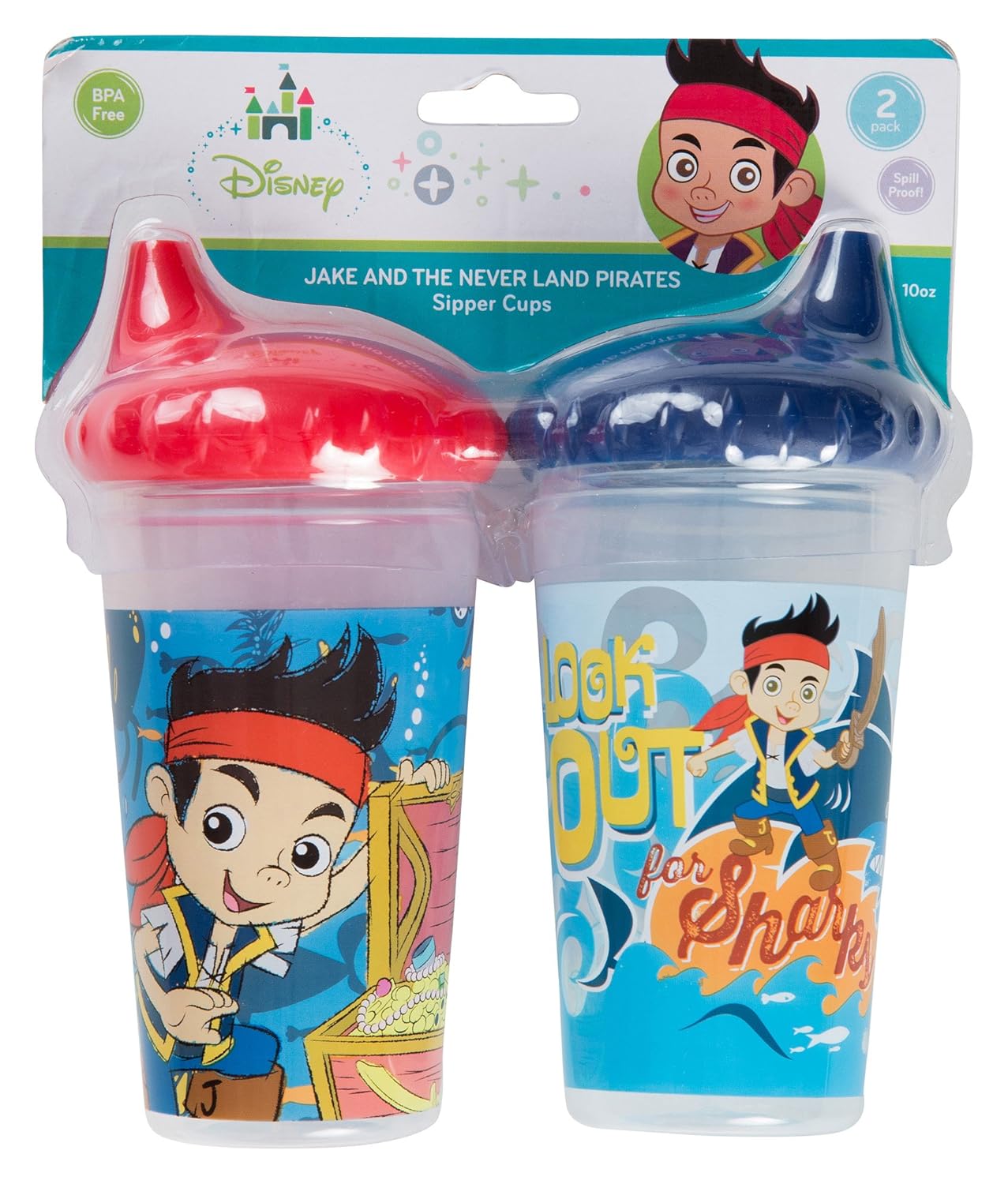 Amazon.com : Disney Jake and The Neverland Pirates Slim Sippy Cups ...