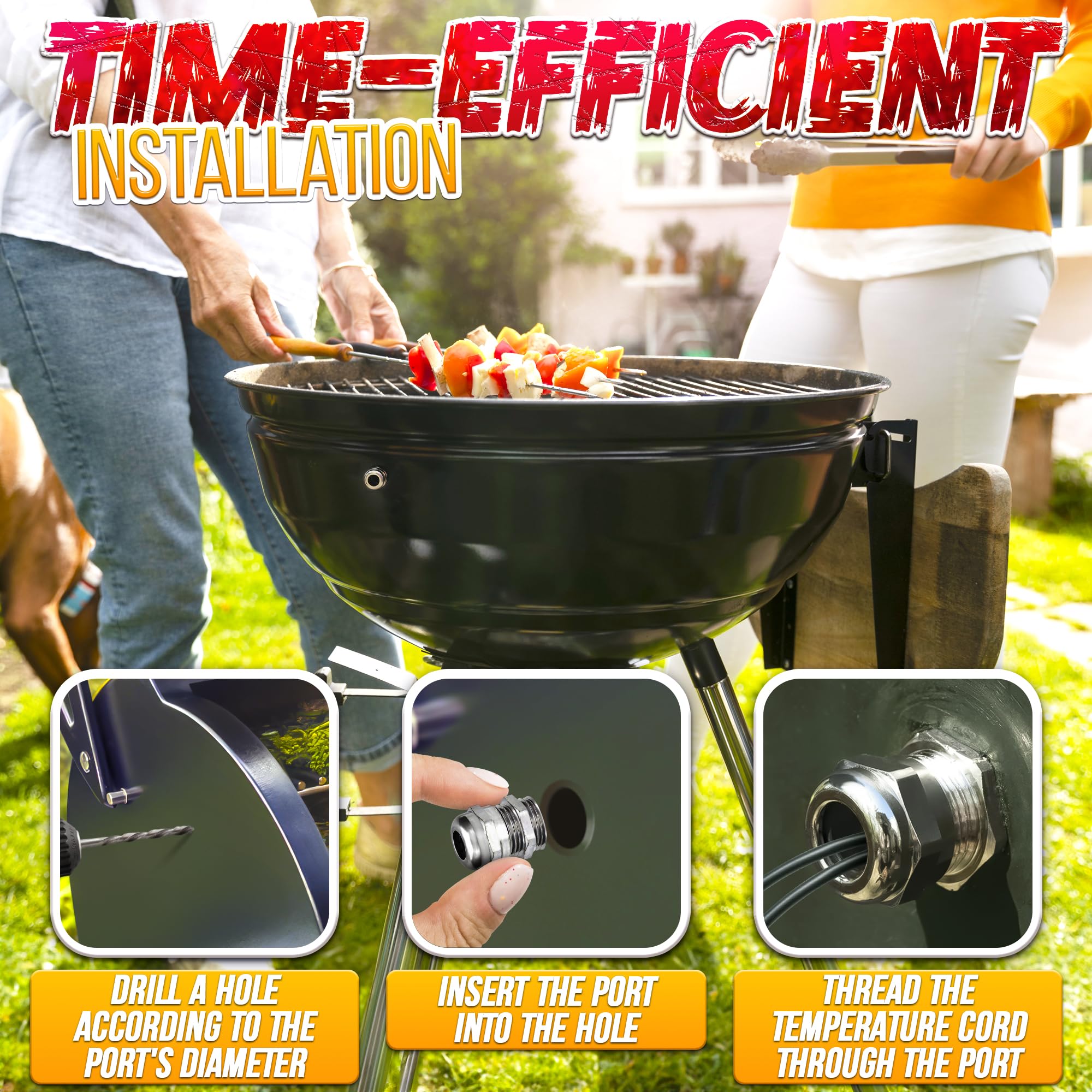 Snapklik.com : Barbecue Smoker Temperature Probe - BBQ Grill Thermometer