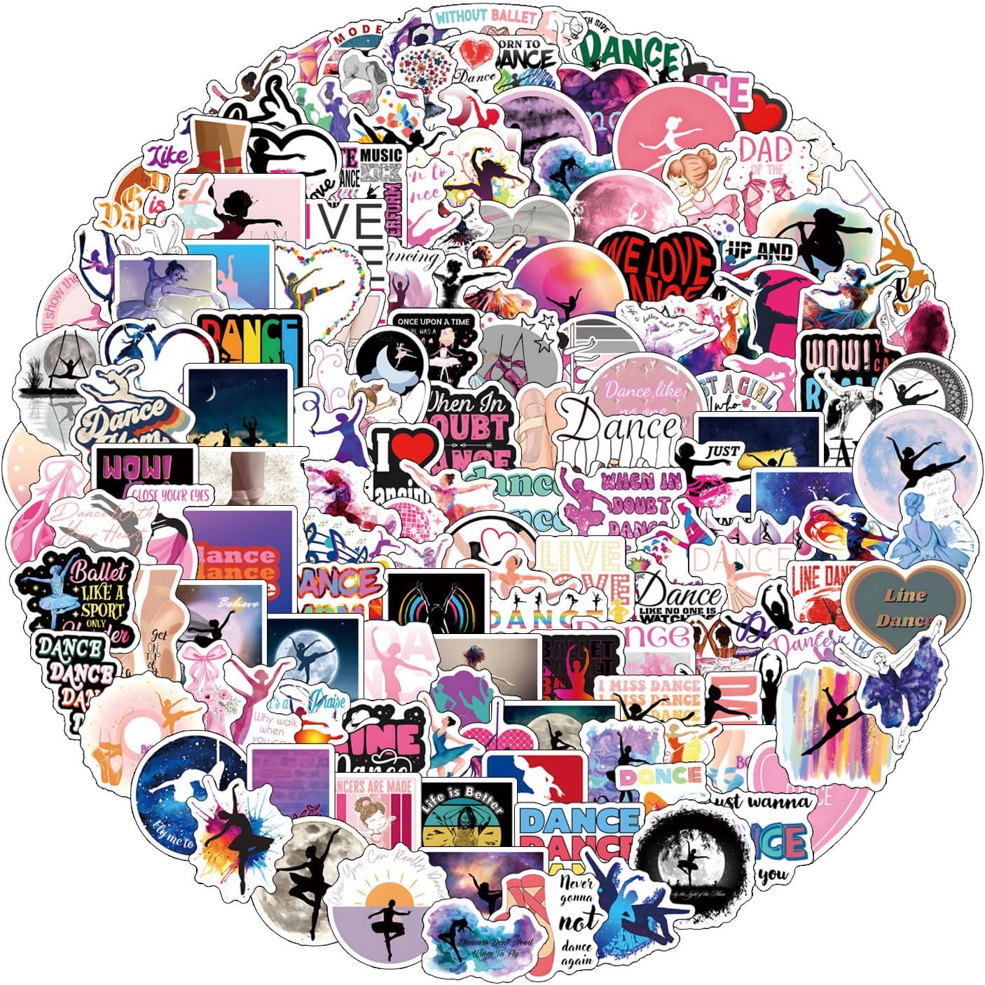 Amazon.com: Dance Stickers 58PCS Ballet Stickers Vinyl Aesthetics ...