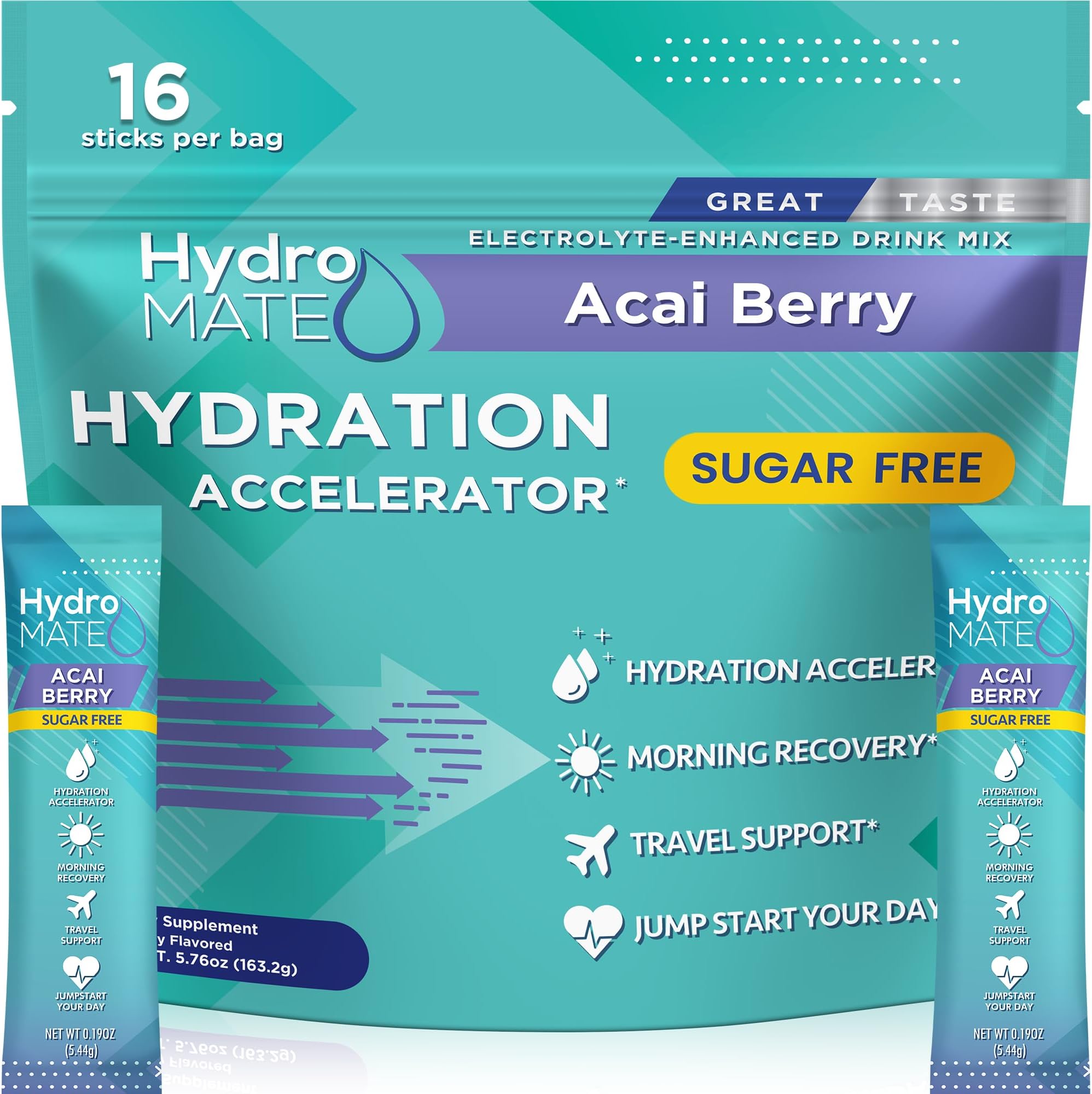 Amazon.com: HYDRANT Hydrate, Individual Hydration Electrolyte Powder ...