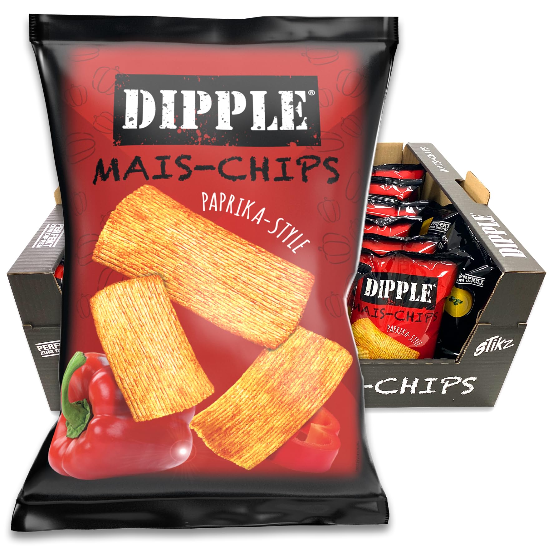 Dipple Mais-Chips Paprika (26x90g) - Knusprig & würzig : Amazon.de ...