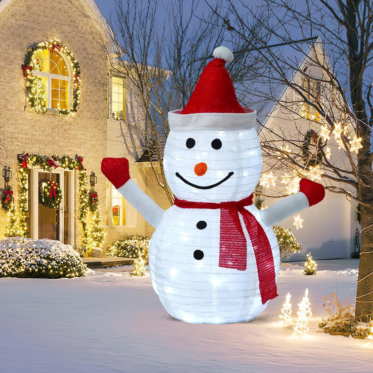 YSMJ Christmas Standing Lighted Decoration, Battery Operated Light-Up ...