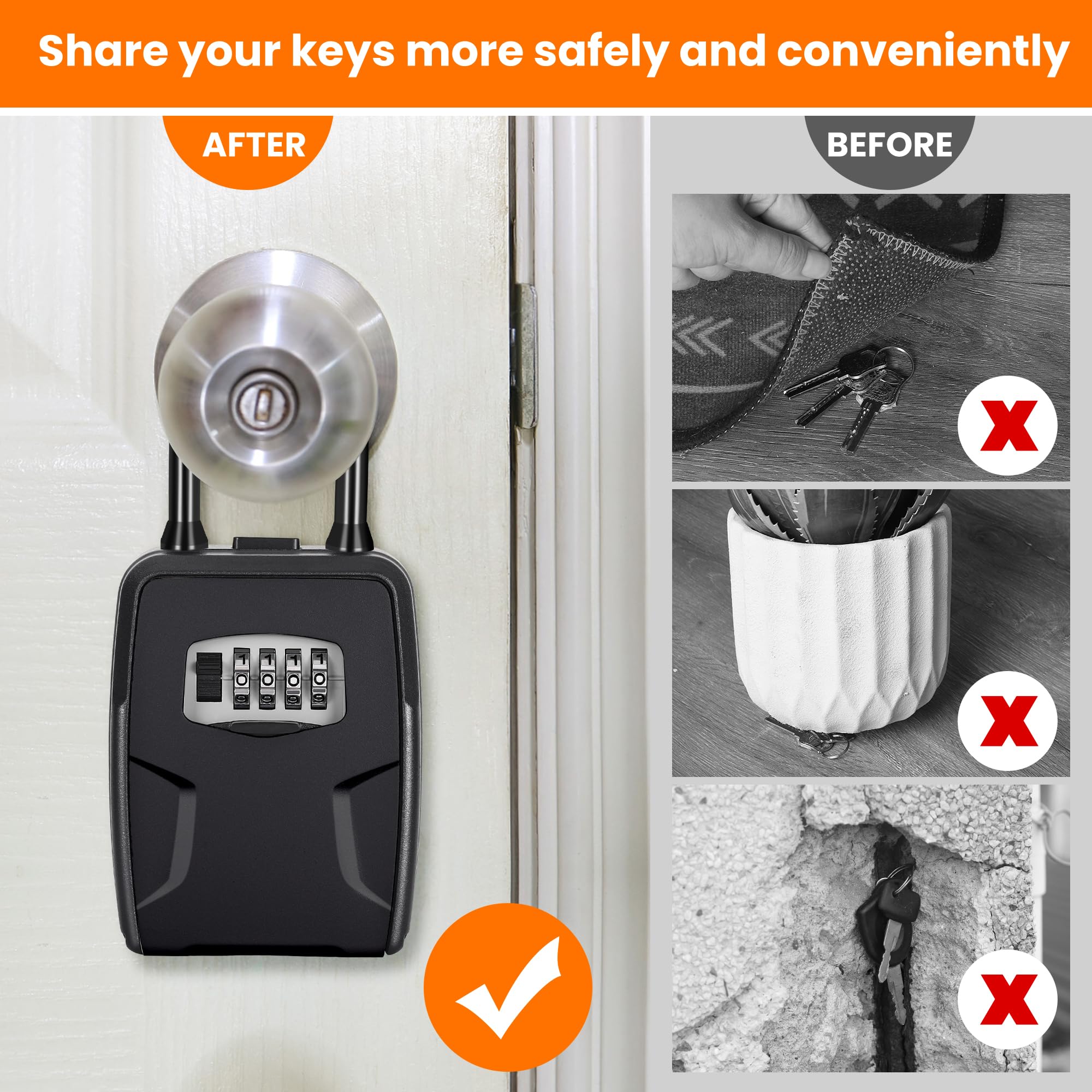 Snapklik.com : Portable Key Lock Box, Lock Box Wall Mounted For House ...