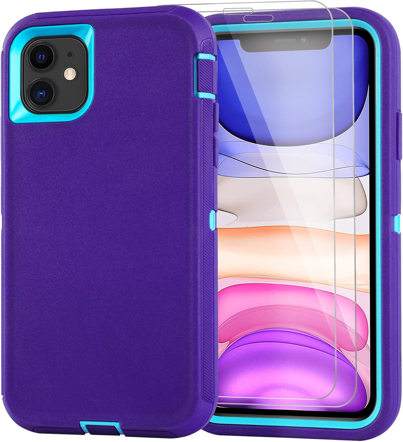 Amazon.com: GYJ for iPhone 11 Case with 2 Screen Protector, Drop ...