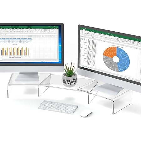 Amazon.com: X-cosrack Acrylic Monitor Stand Riser,Dual Monitor Stand ...