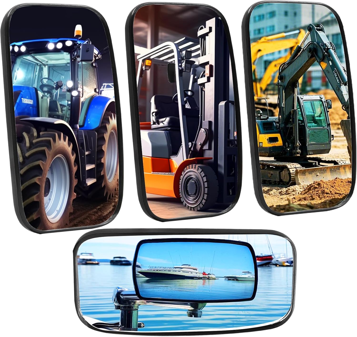 Heavy Equipment Truck Mirrors 9", Excavator, Forklifts Rearview Mirrors ...