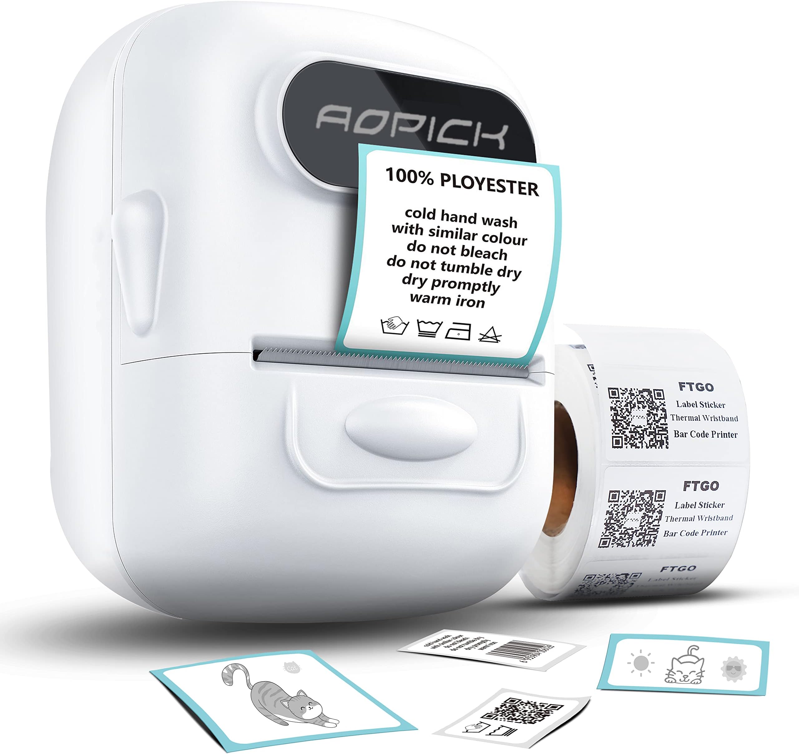 AOPICK Label-Maker-Machine P50 Sticker Machine with 1 Roll Label Tapes ...