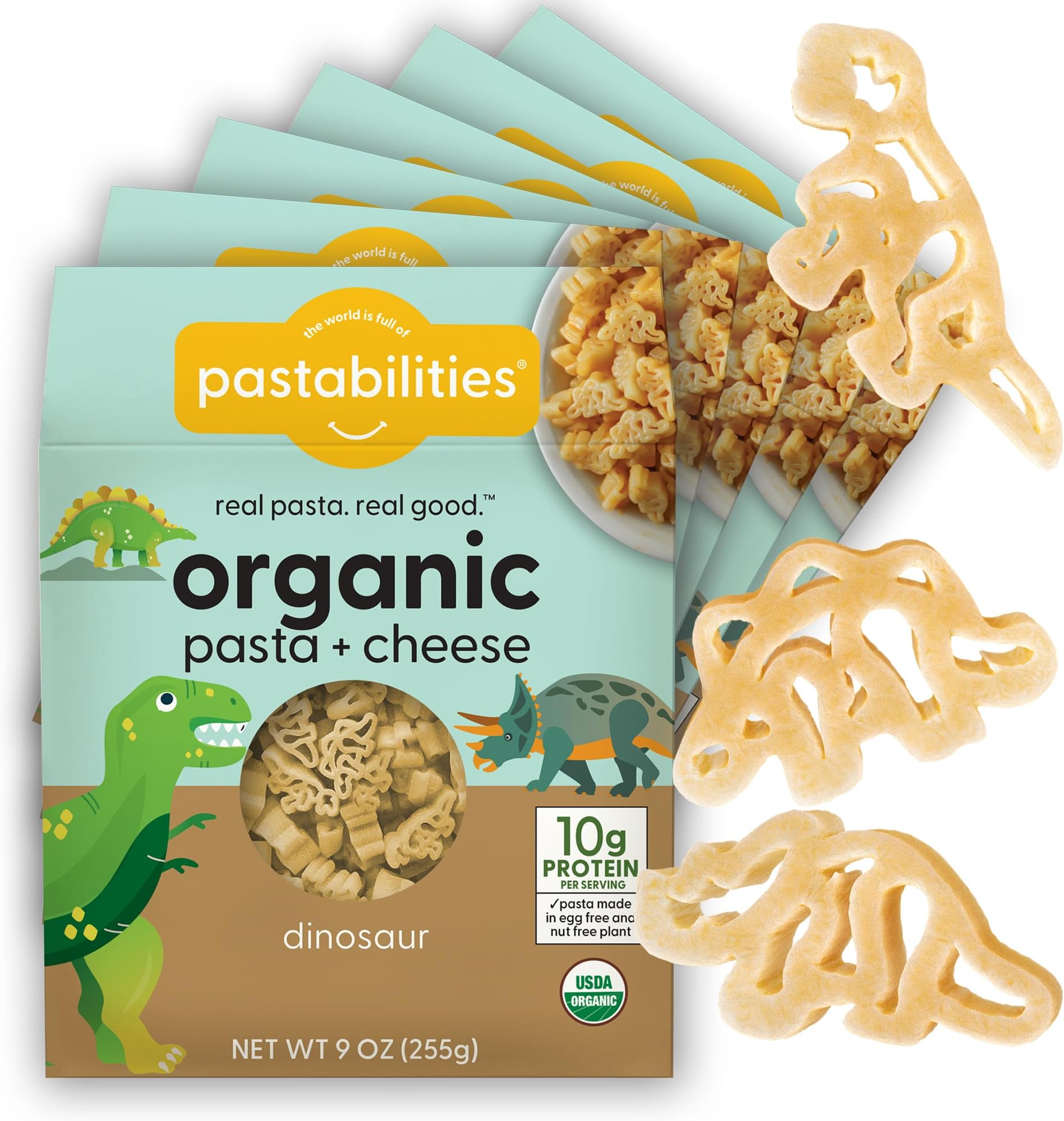 Amazon.com : Pastabilities Organic Kids Dinosaur Shaped Mac and Cheese ...