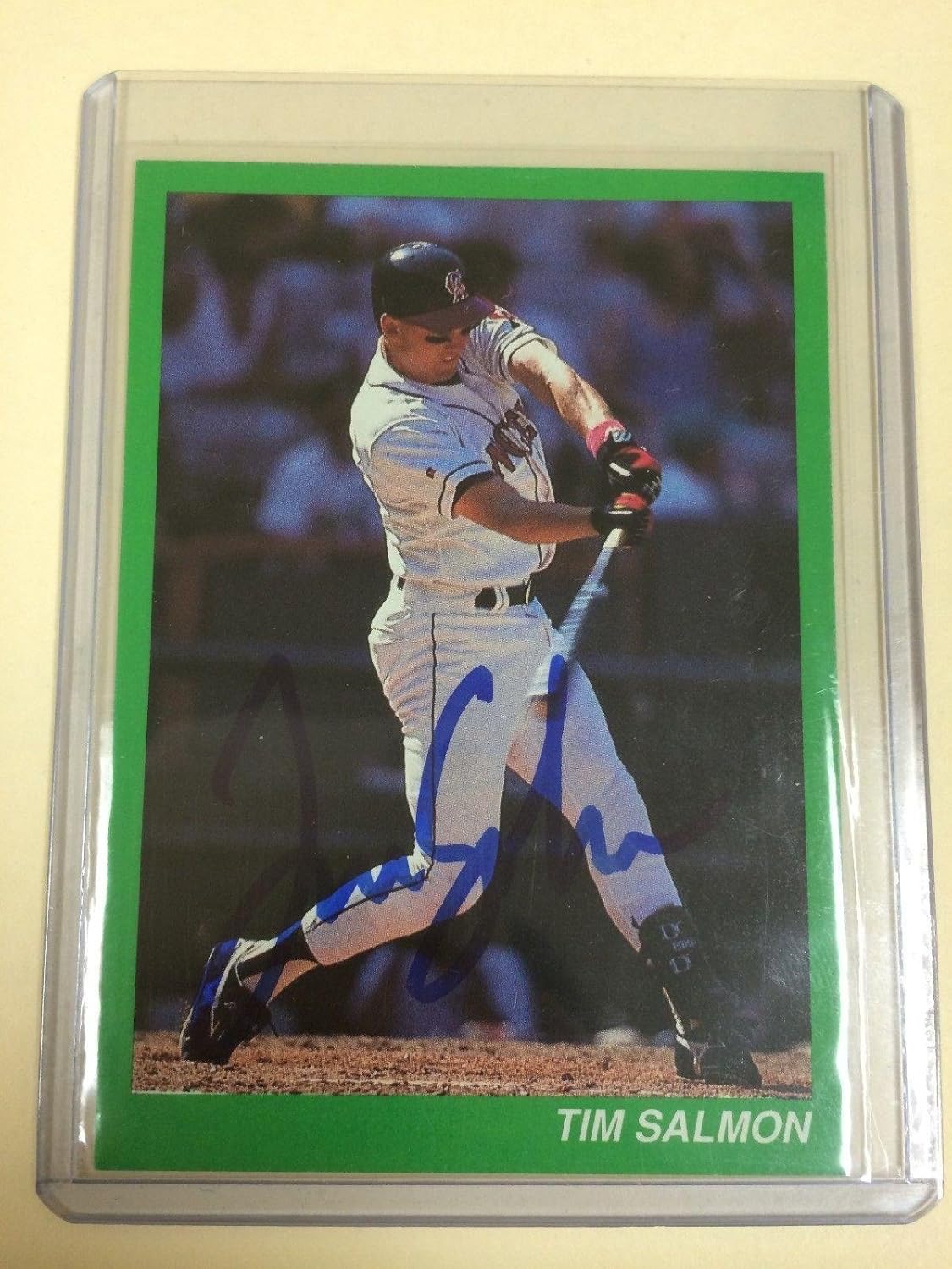 Certified Tim Salmon Signed Baseball Card - JSA Certified - Baseball ...
