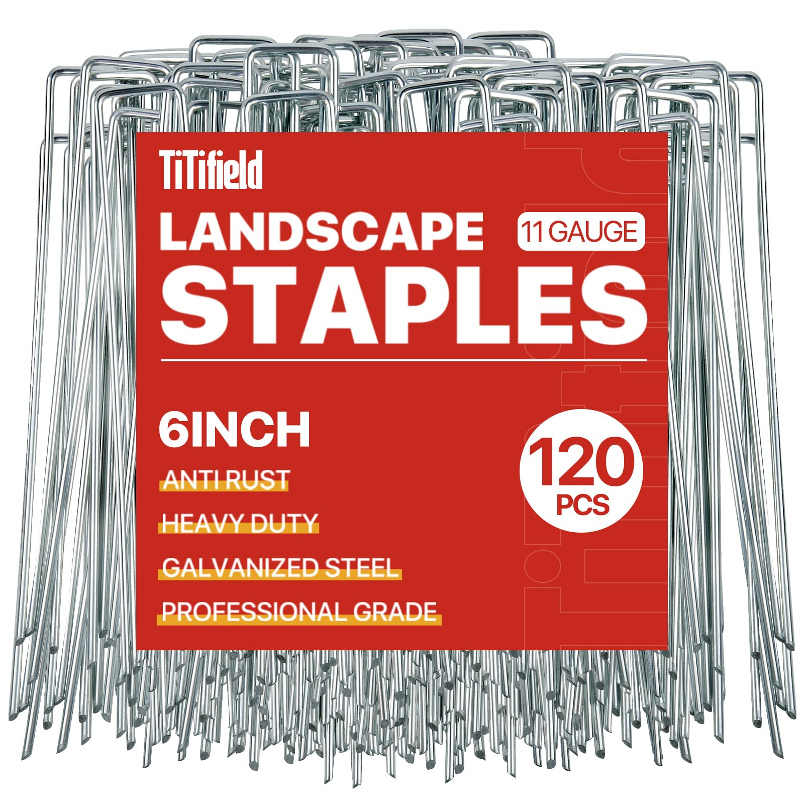 Amazon.com : TiTifield 120 Pack Landscape Staples - 6 Inch Garden ...