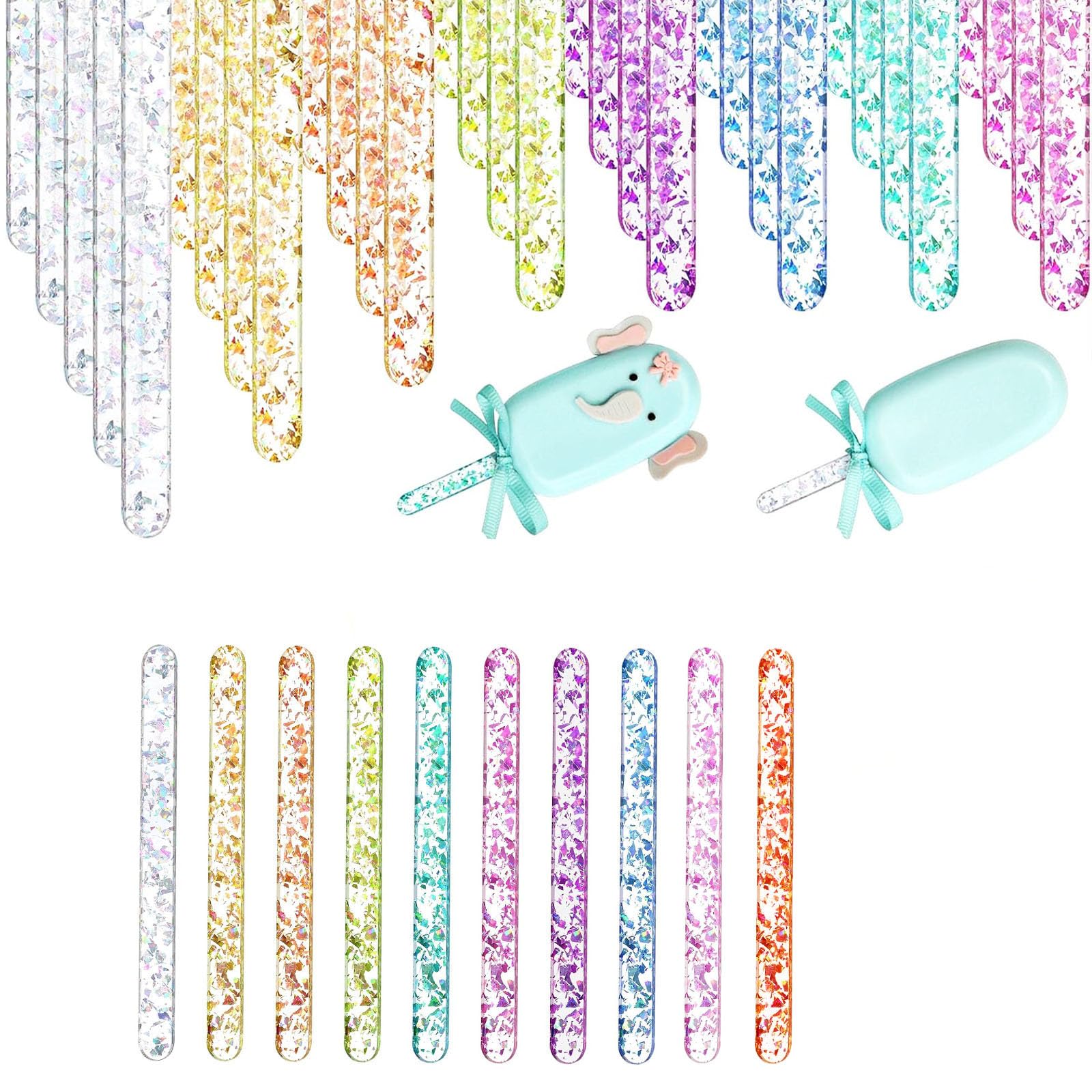 ANMEISH 50Pcs Acrylic Cakesicle Sticks，Reusable Popsicle Sticks Lolly ...