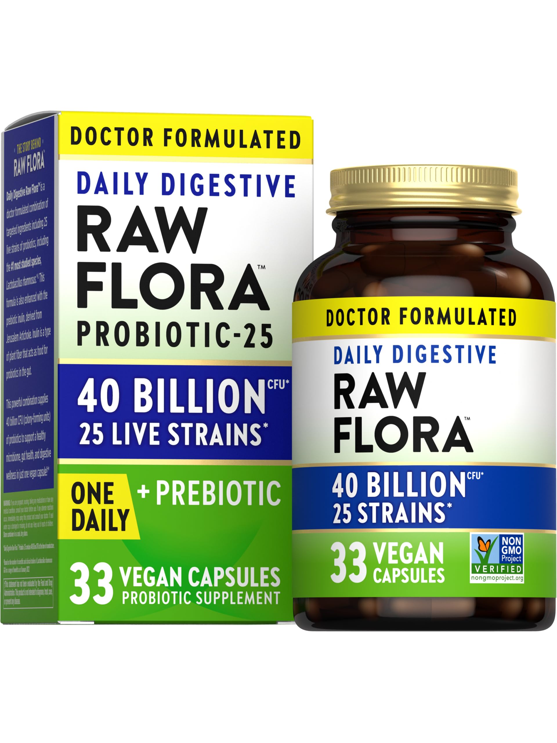 Amazon.com: Raw Flora Probiotic with Prebiotics | 40 Billion CFU ...