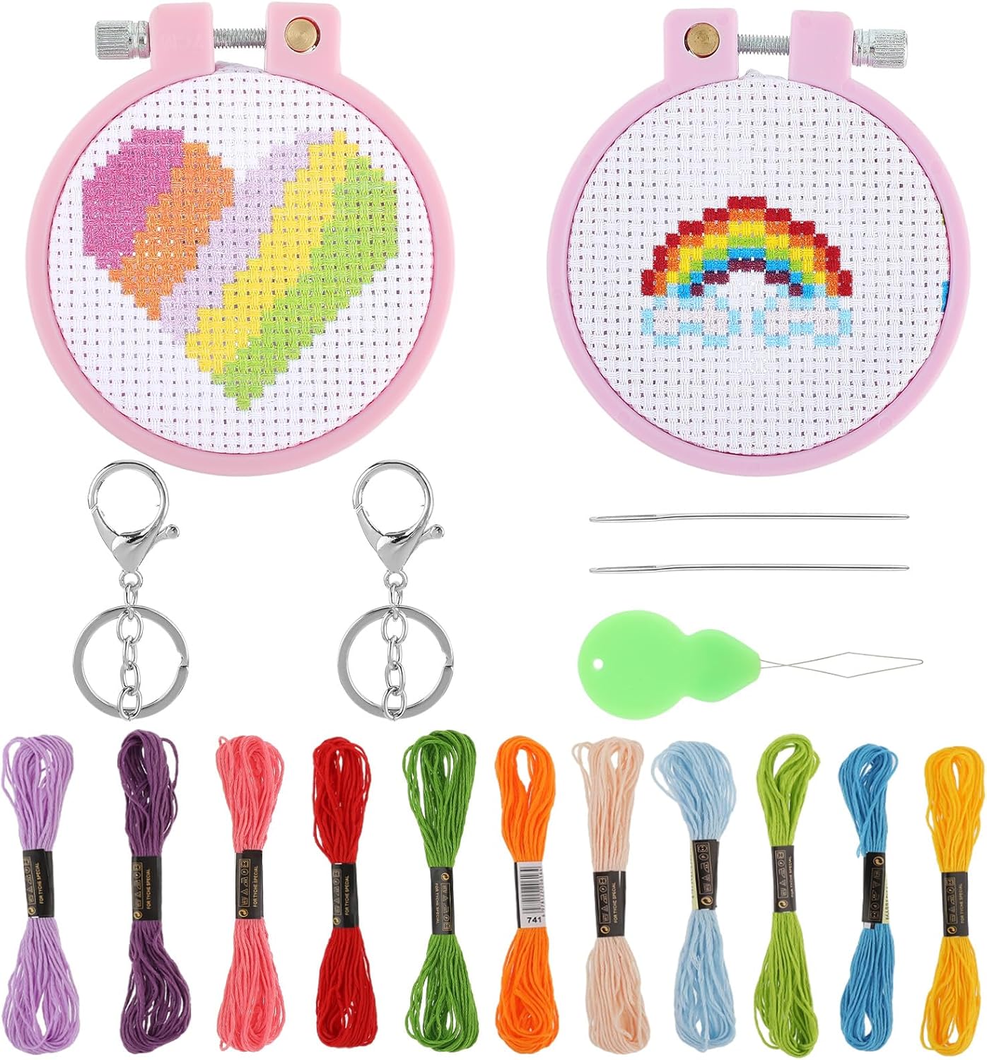 Amazon.com: Sibba Cross Stitch Kits for Beginners, Rainbow Stamped ...