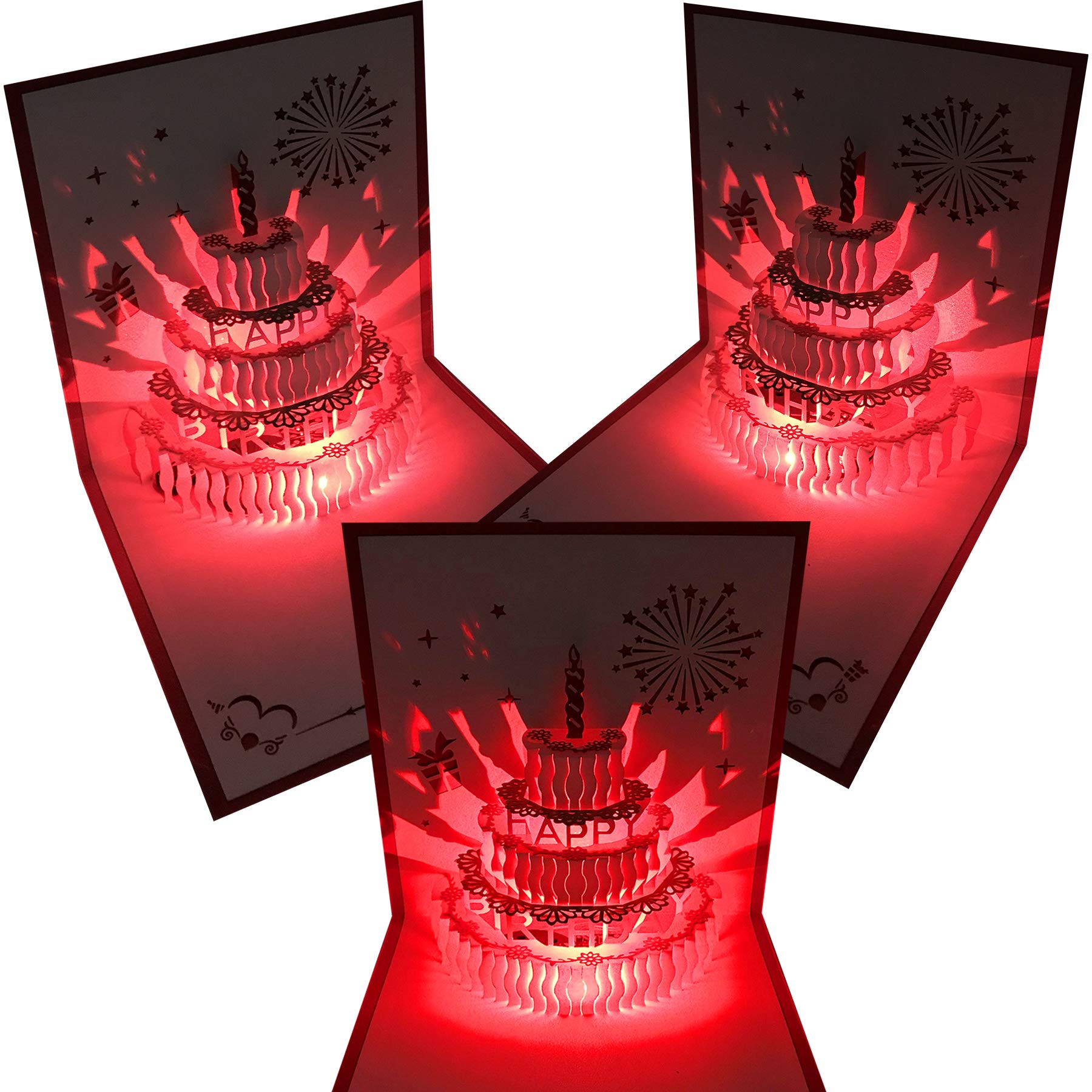 Snapklik.com : 3D Pop Up Birthday Cards,Red LED Light Birthday Cake ...