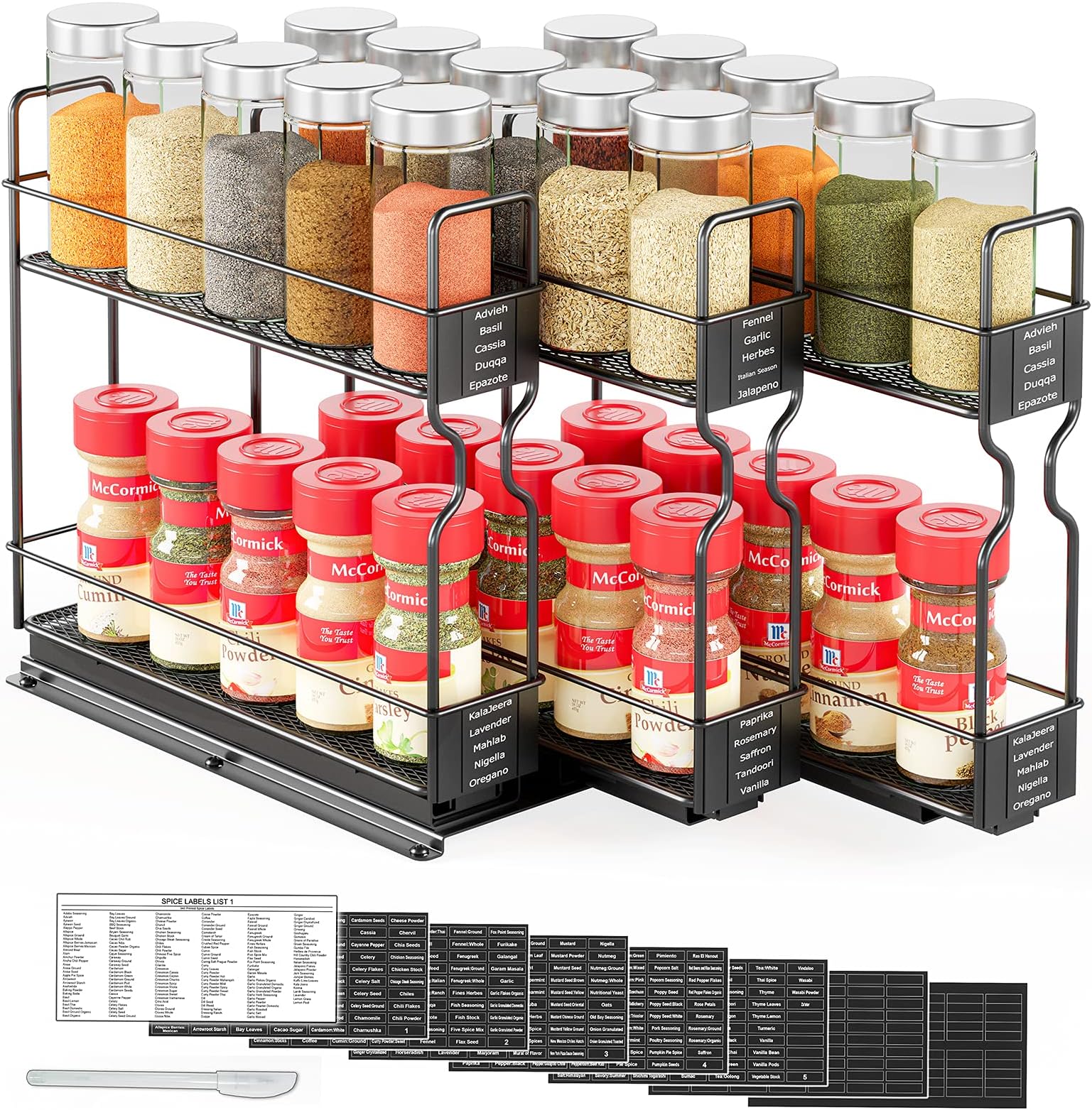 Amazon.com: Veizn Rotating Spice Rack Seasoning Storage Holder, Plastic ...