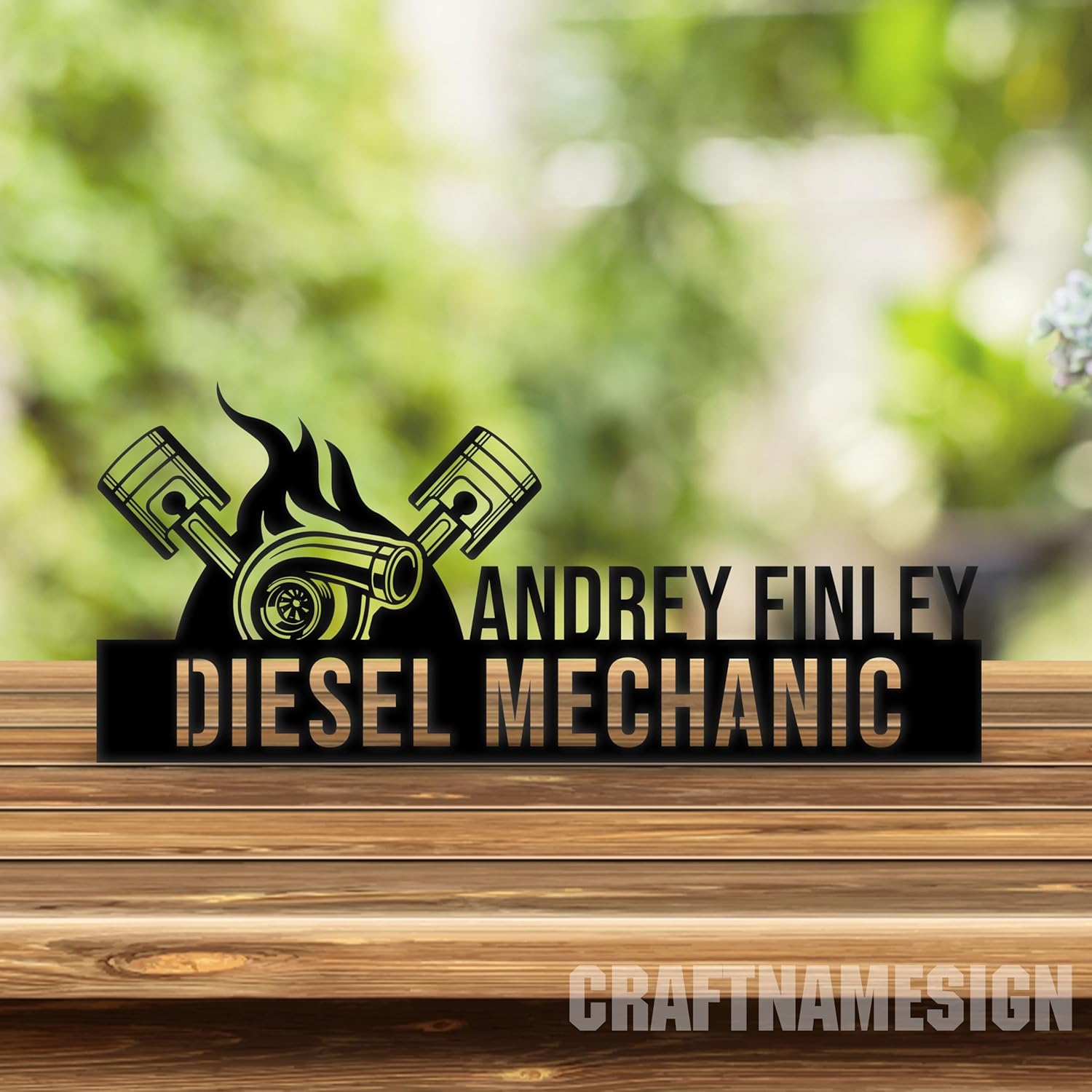 Amazon.com: Craftnamesign Custom Diesel Mechanic Desk Name Plate ...