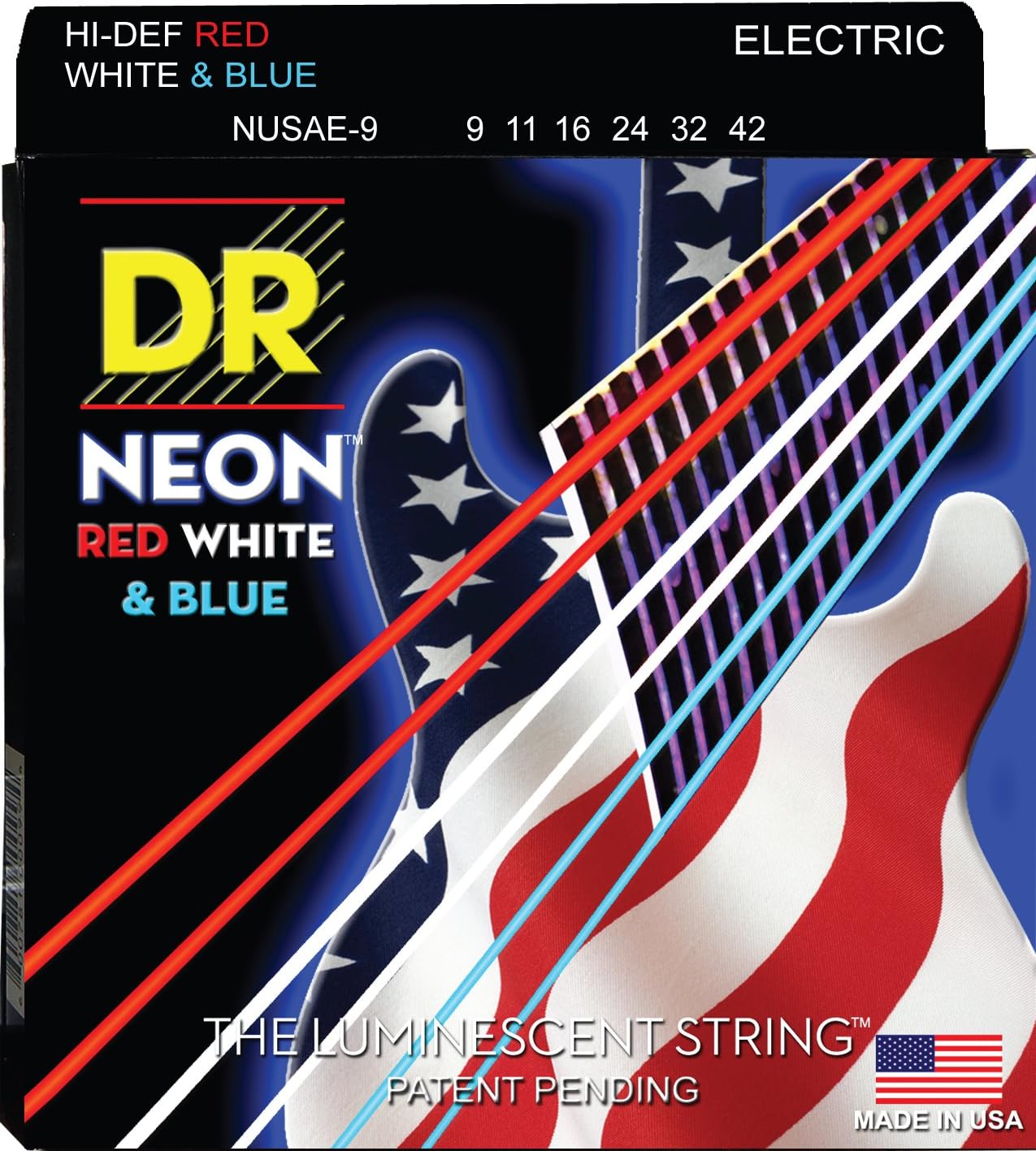 Amazon.com: DR Strings HI-DEF NEON Electric Guitar Strings (NUSAE-9 ...