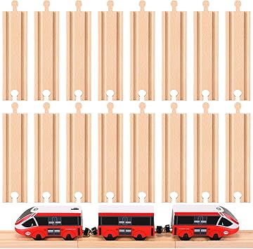 Amazon.com: Liliful Pack of 16 Wooden Train Track Expansion Male-Male ...