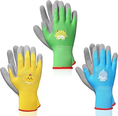 Amazon.com : PACIFIC PPE 3 Pairs Kids Gardening Gloves for Age 5-7 ...