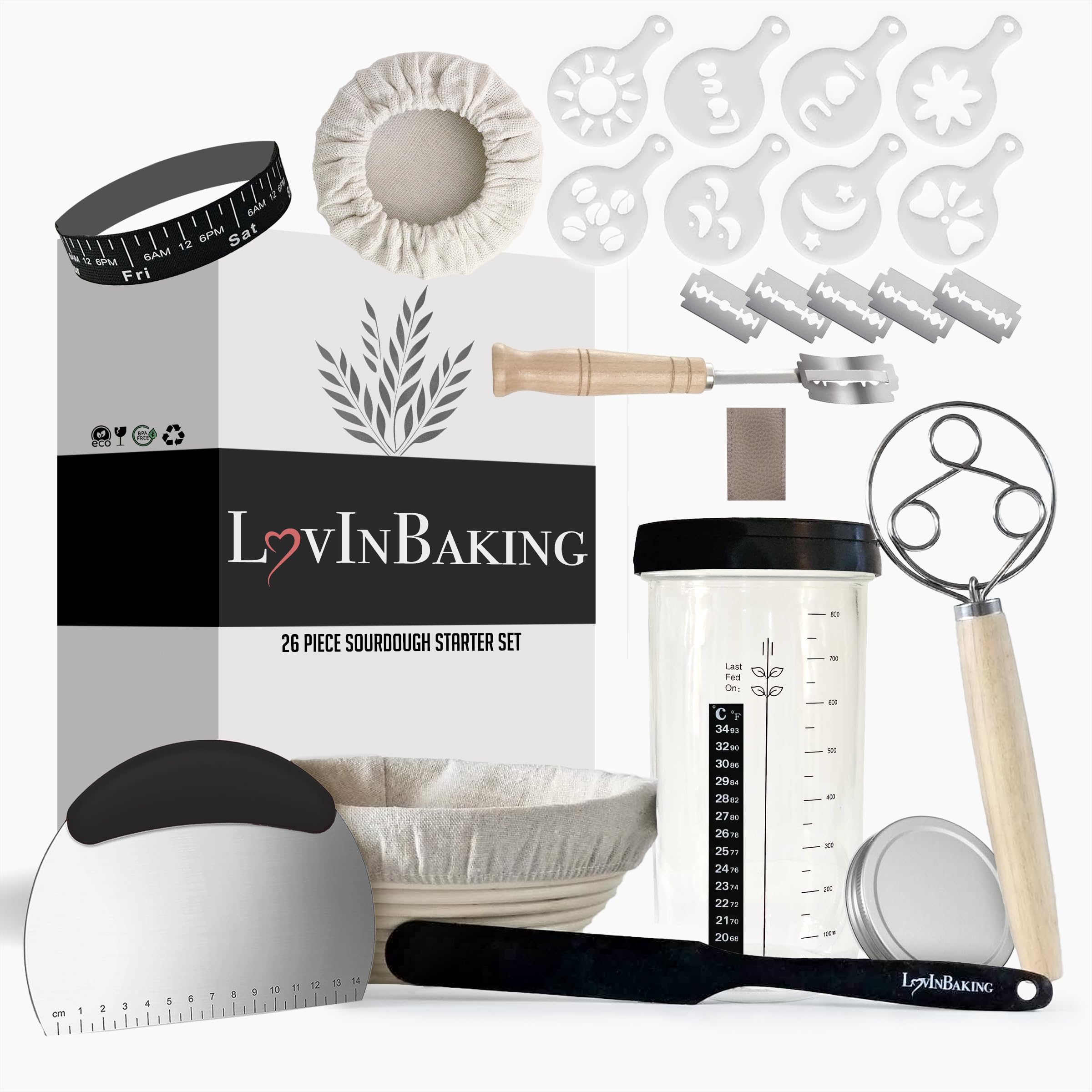 Amazon.com: LovInBaking, Sourdough Starter Kit - Complete Bread Making ...