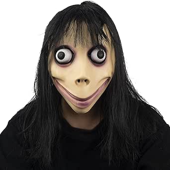 Amazon.com: PartyHop Scary Momo Mask Creepy Halloween Latex Cosplay ...