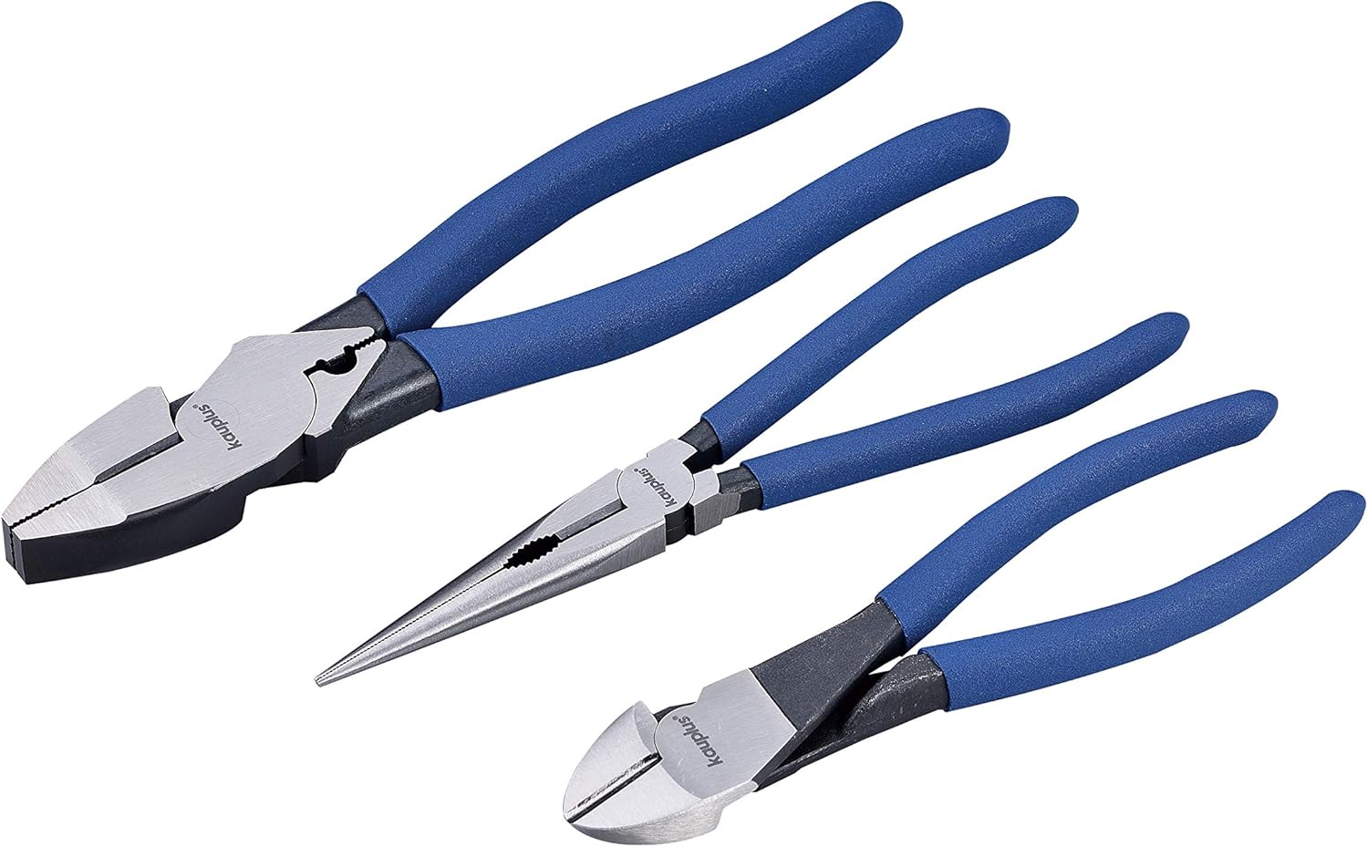 Kauplus Pro Pliers Set, 3-Piece (7-inch Diagonal Cutting, 8-inch Needle ...