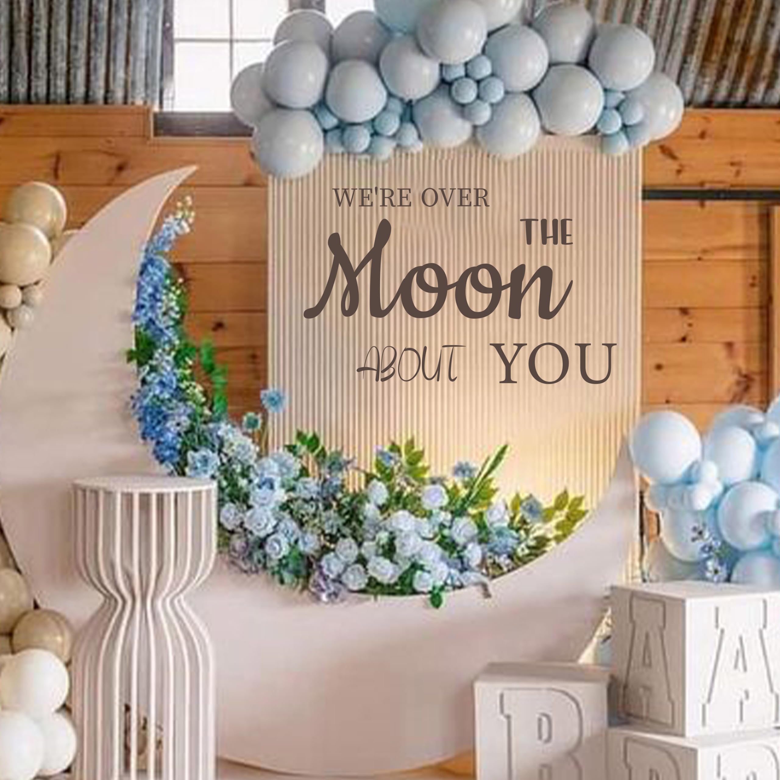 Amazon.com: Dill-Dall Over the Moon Banner, Oh Baby Shower Party ...