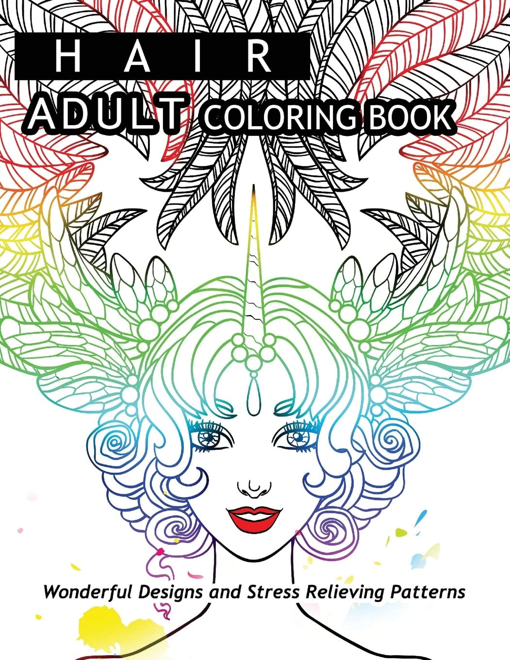 Amazon.com: Hair Adult Coloring Book: Wonderful Designs and Stress ...