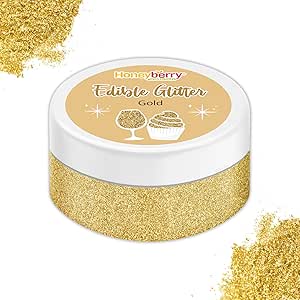 Premium Gold Edible Glitter 15g Pot - Food Grade Sparkling Gold Glitter ...