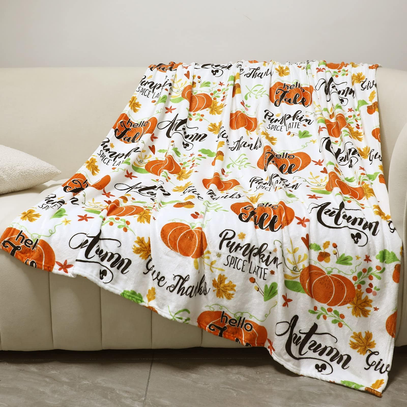 Amazon.com: Jetec Pumpkin Blanket Fall Home Decor Throw Thanksgiving ...