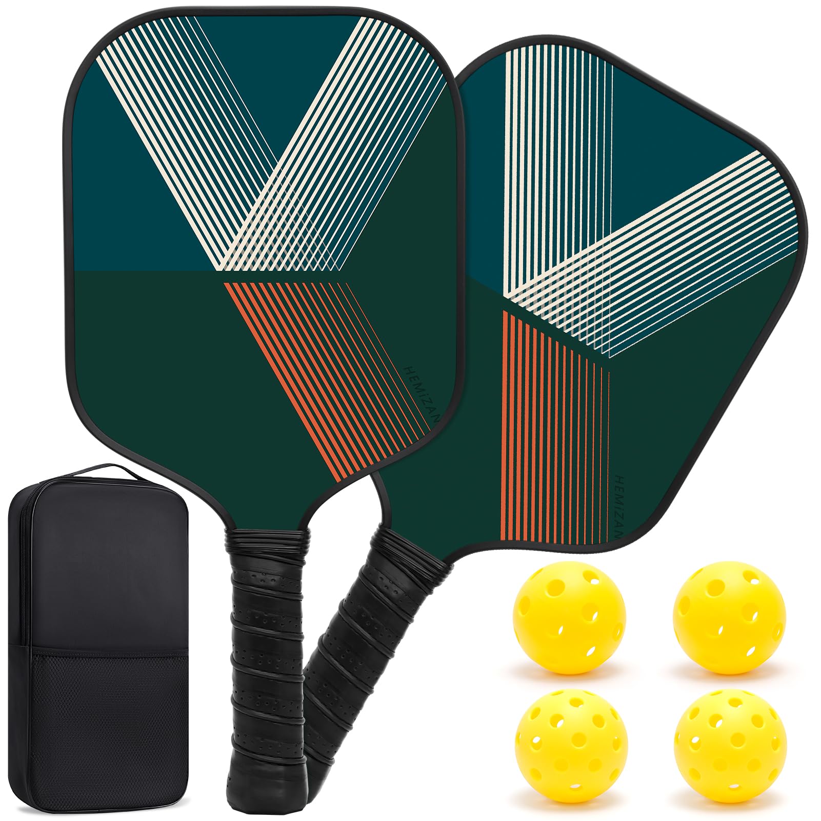 Pickleball Paddles Set, Fiberglass Pickleball Paddle Set of 2, 2 ...