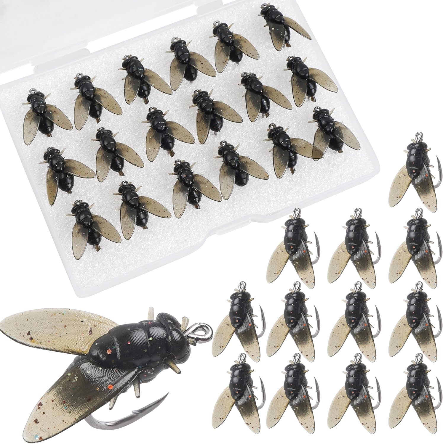 Amazon.com : Bionic Fly Fishing Bait,18PCS Dry Wet Bionic Flies ...