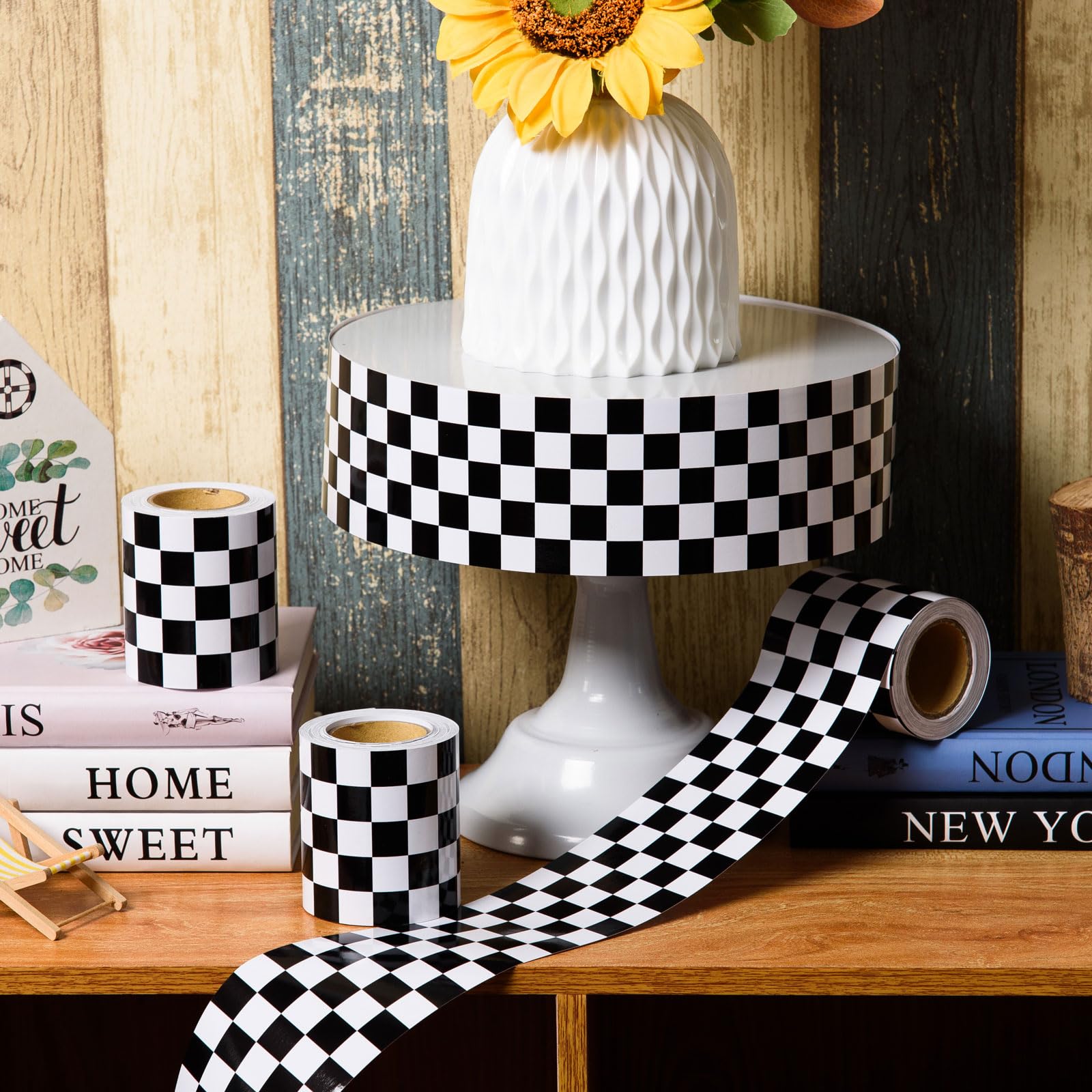 Snapklik.com : FOBSME 99 Feet Checkered Bulletin Board Borders Black ...