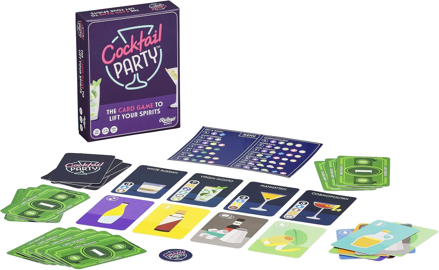 Amazon.com: Ridley’s Travel Mixologist Cocktail Party Card Game for ...