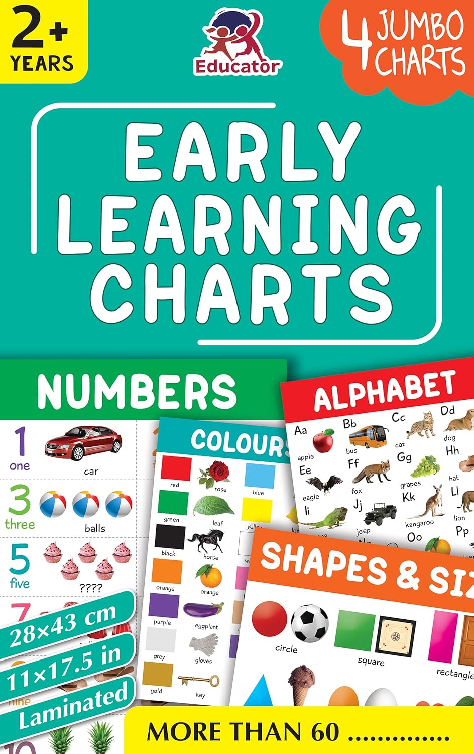 Buy Early Learning Charts - 4 Jumbo Charts for Kids Book Online at Low ...