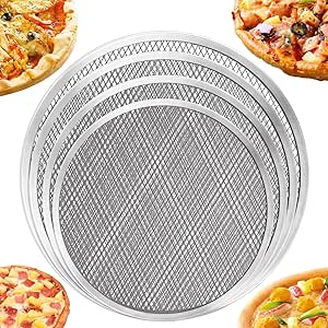 Amazon.com: ABuff Pizza Screen, 4 Pack Seamless Aluminum Pizza Pan With ...