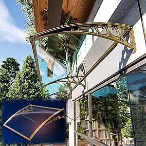 Curved Awning for Veranda Modern Outdoor Canopy Silent Rain Cover Clear ...